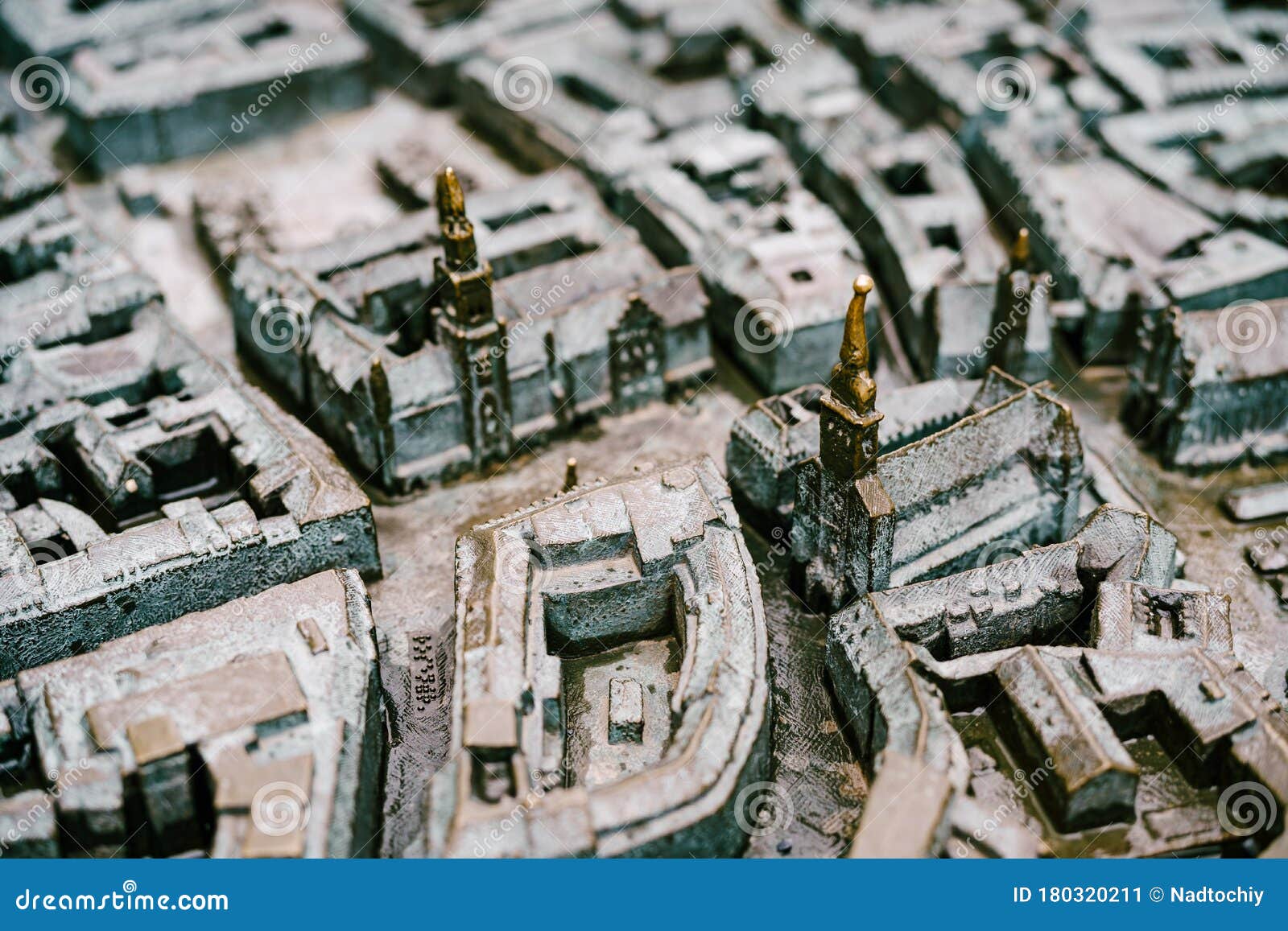 Munich, GERMANY - 9 MARCH 2018: Munich Bronze Miniature 3D Map. Bronze ...