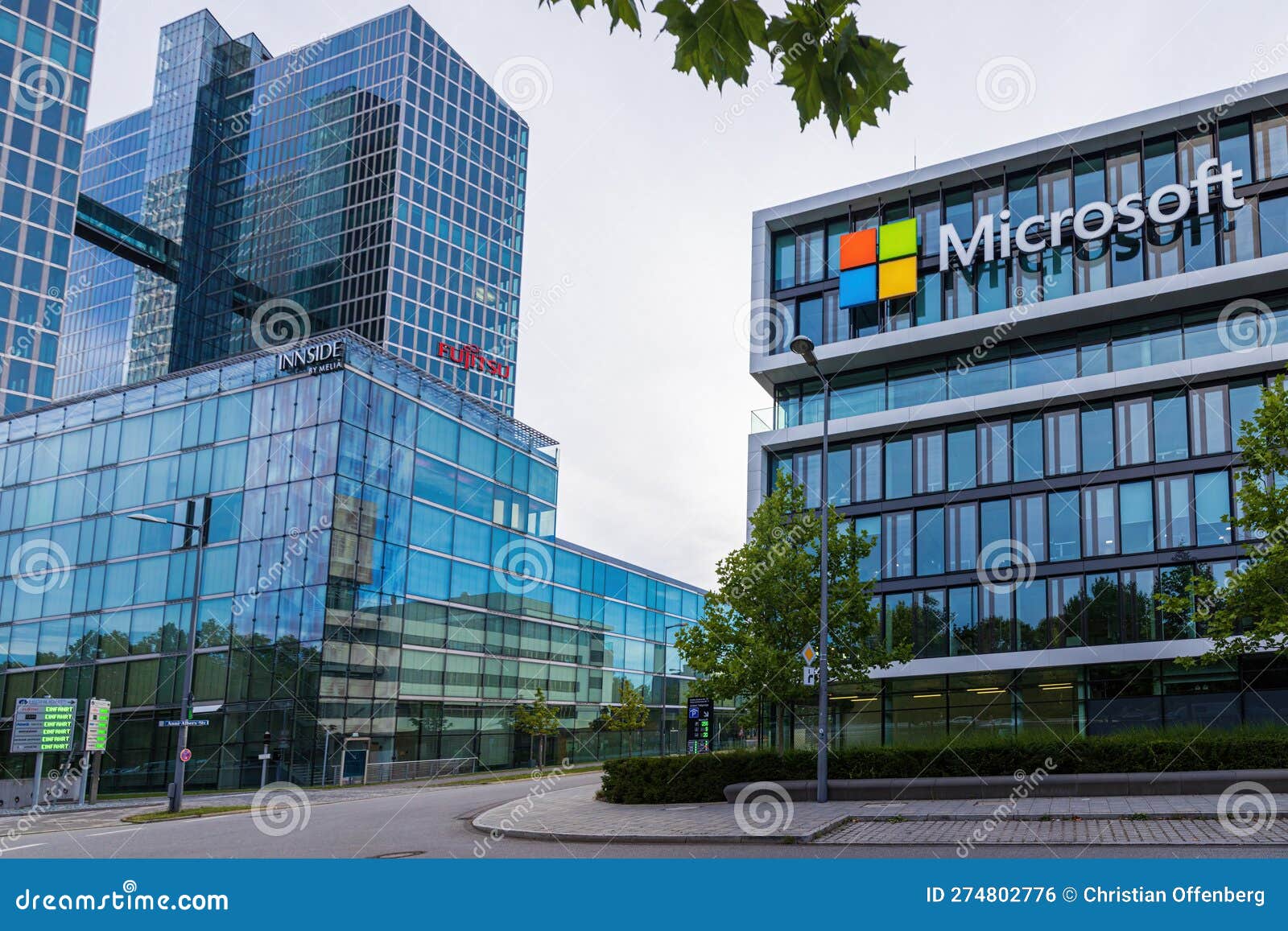 MUNICH, GERMANY - MARCH 30, 2023: Microsoft Logo at the Company Office ...