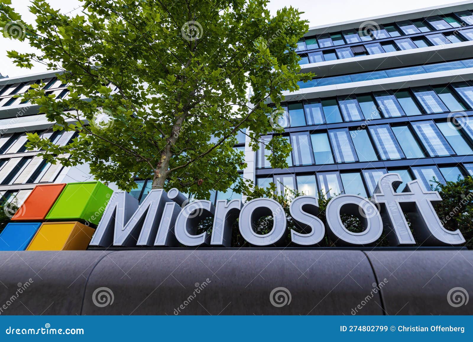 MUNICH, GERMANY - MARCH 30, 2023: Microsoft Logo at the Company Office ...