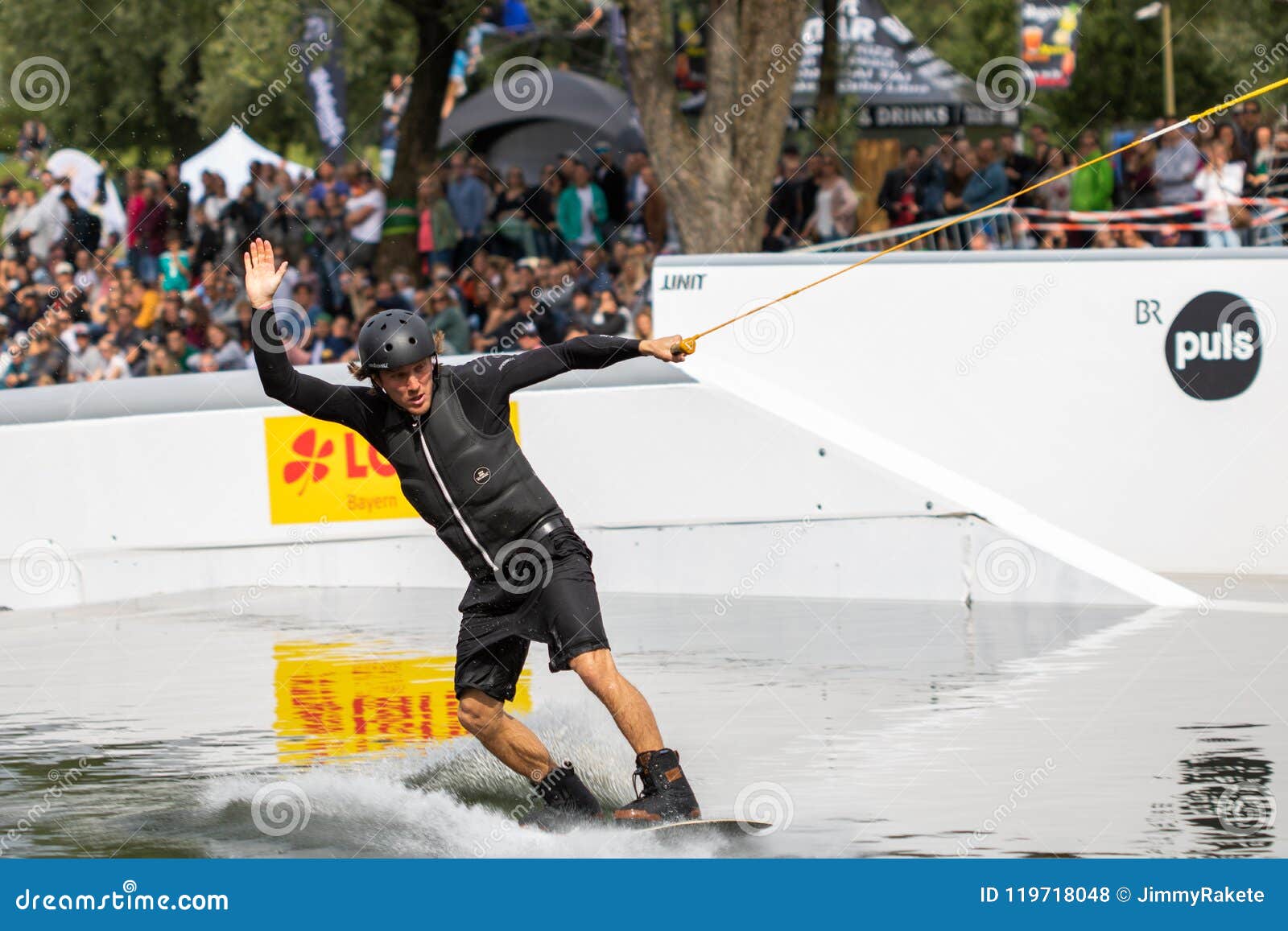 Munich, Germany, Munich Mash - 06 24 2018: Wake Board Rider Doing ...
