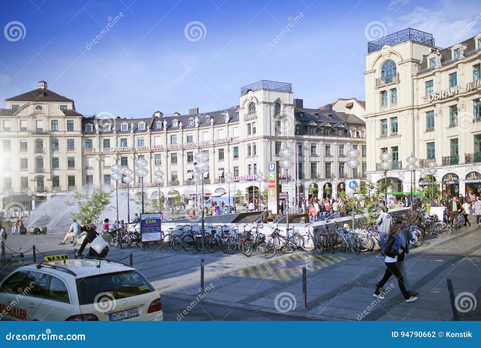 Munich, Germany - May 29, 2012: Karlsplatz Stachus Square and Karlstor ...