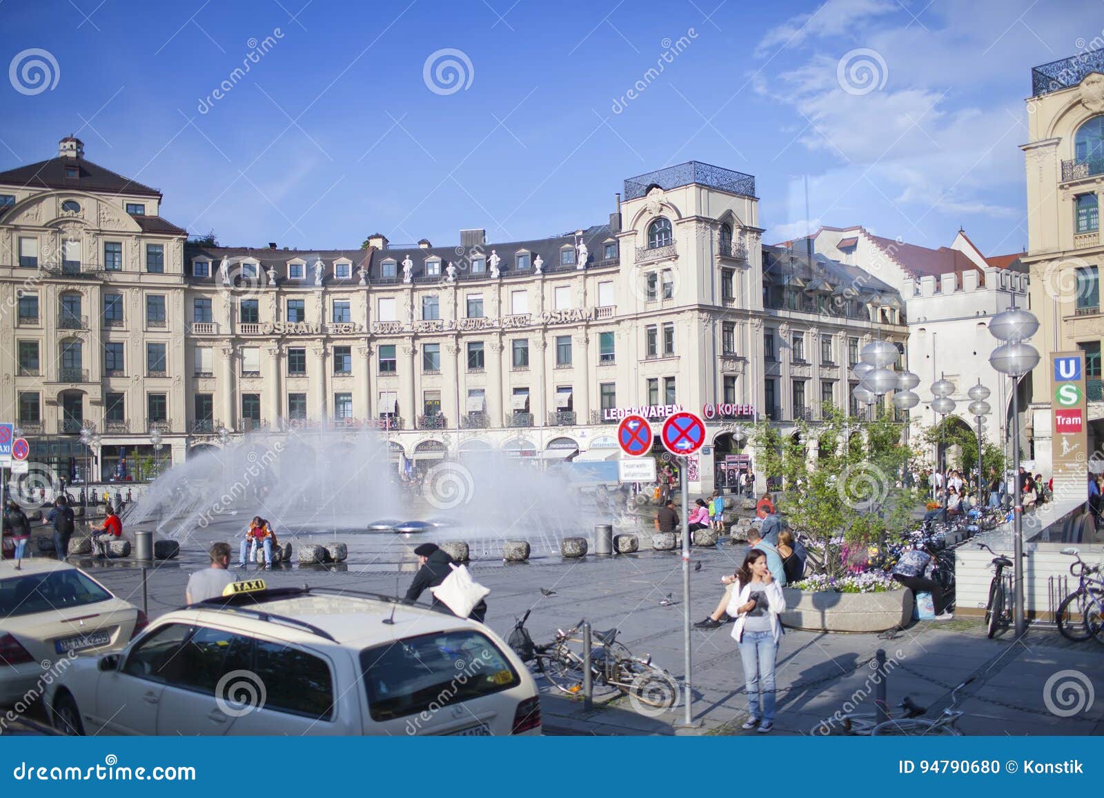 Munich, Germany - May 29, 2012: Karlsplatz Stachus Square and Karlstor ...