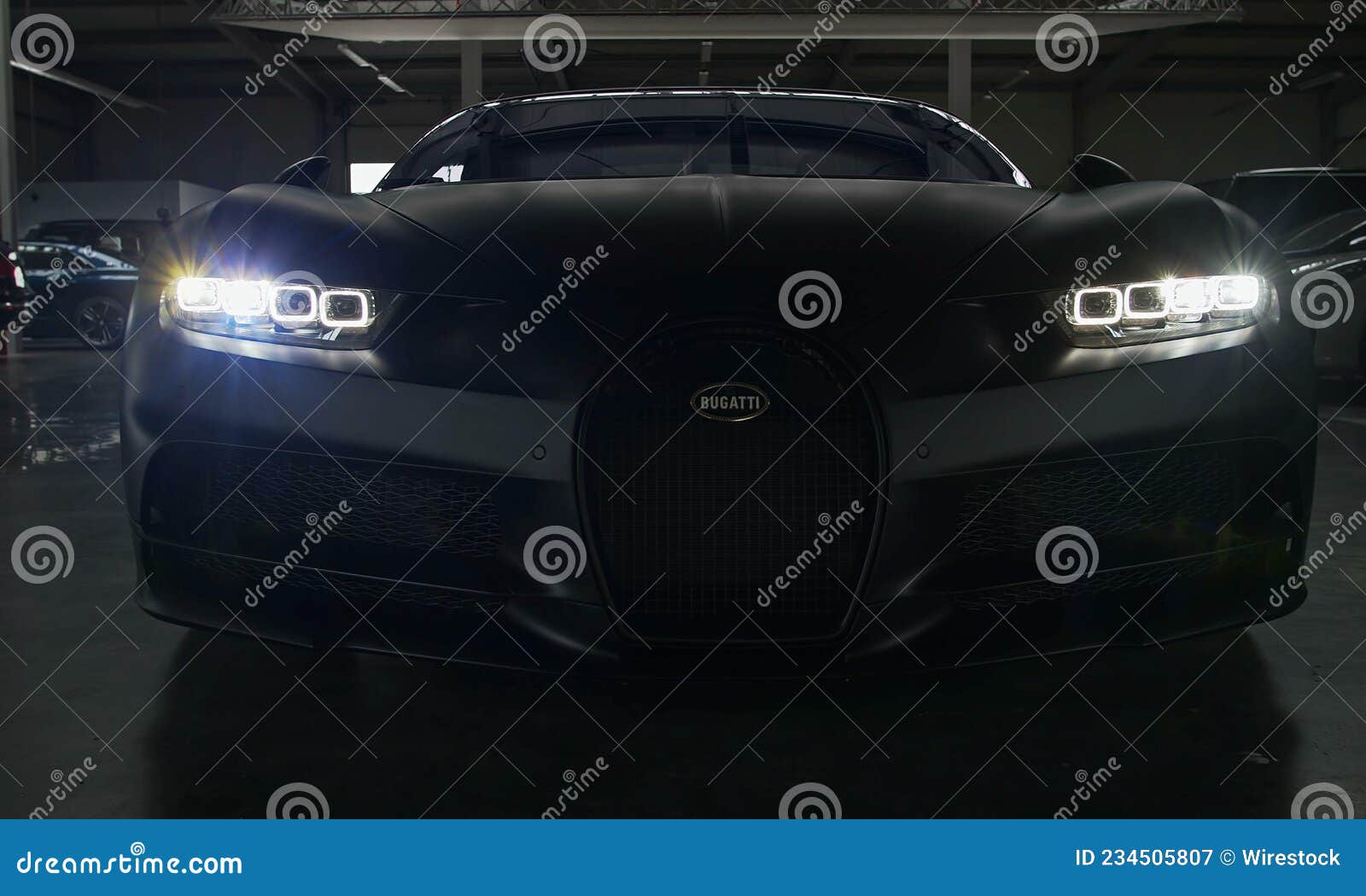 Black Bugatti Chiron Realistic Toy Car Front Side View Stock Photo ...