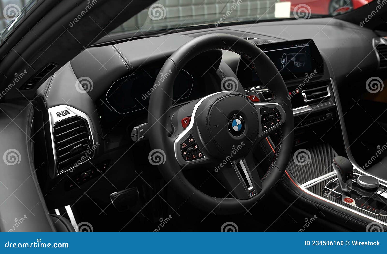 Interior of a BMW M8 editorial image. Image of inside - 234506160