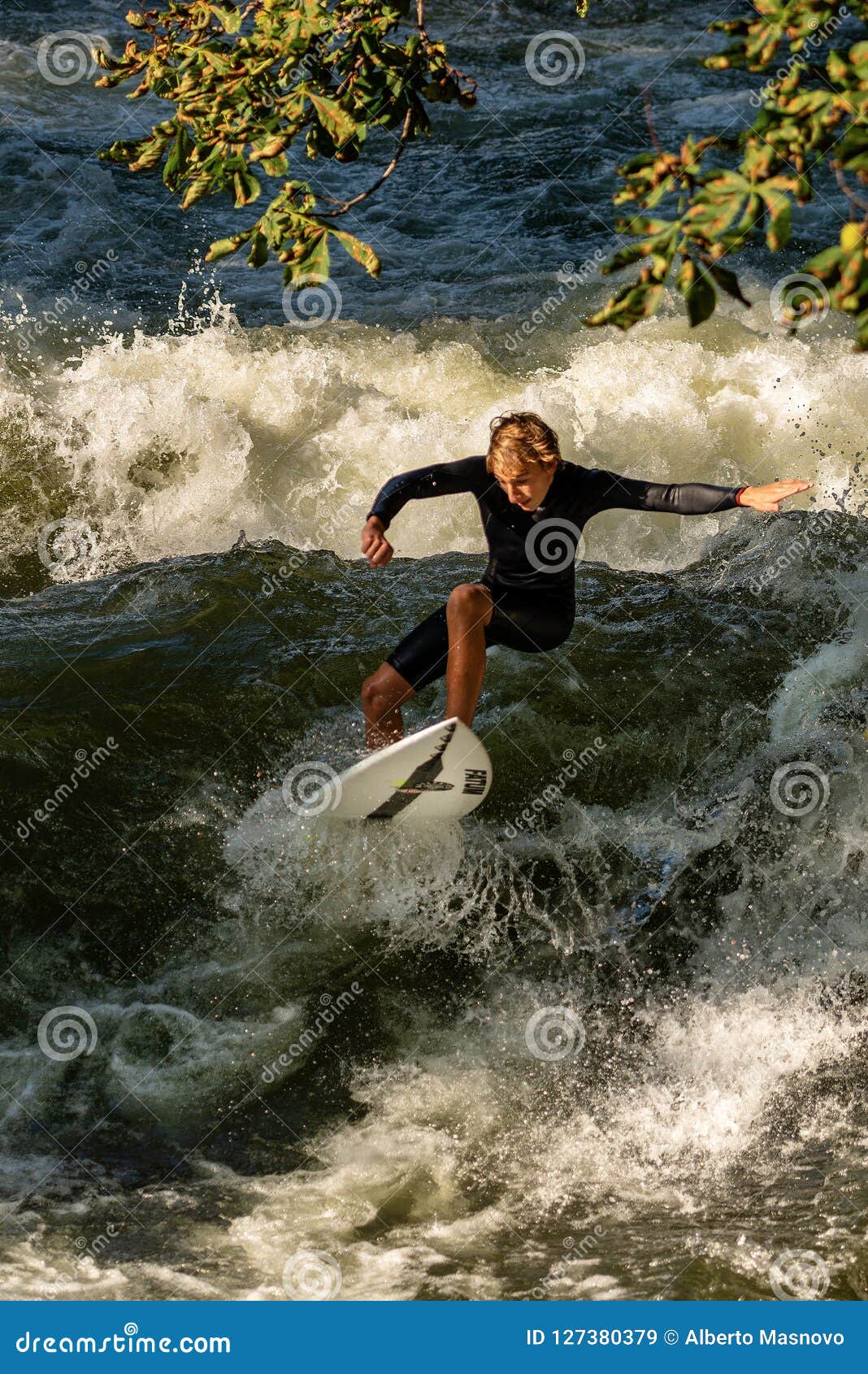 Surfing on the River - Englischer Garten Munich Editorial Stock Image ...