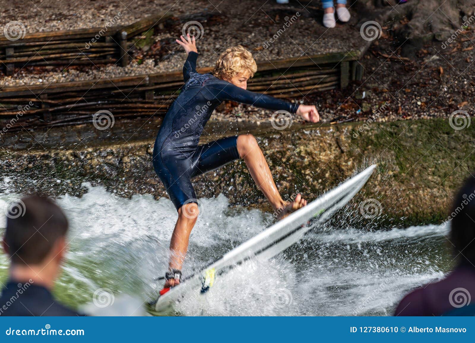 Surfing on the River - Englischer Garten Munich Editorial Image - Image ...