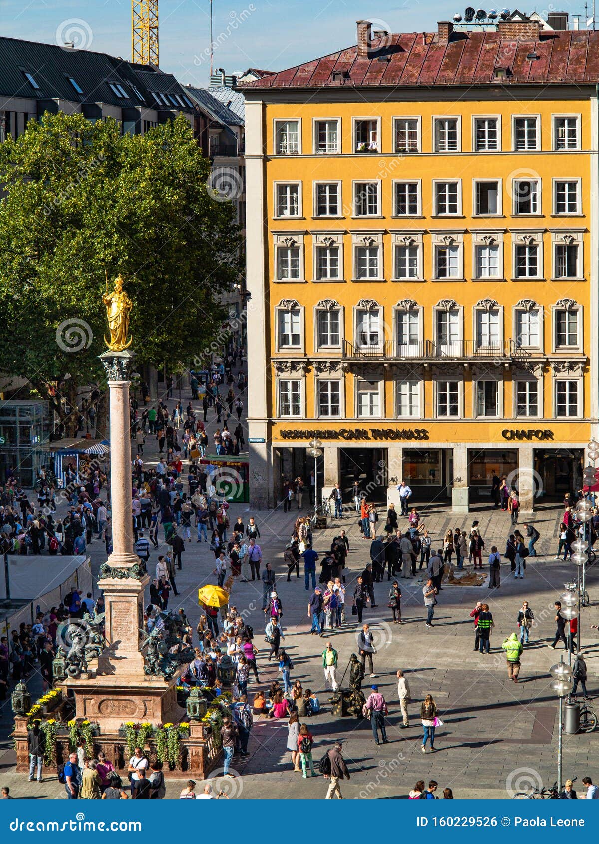 Munich, Germany: View of the Marienplatz Square and the Marien Column ...