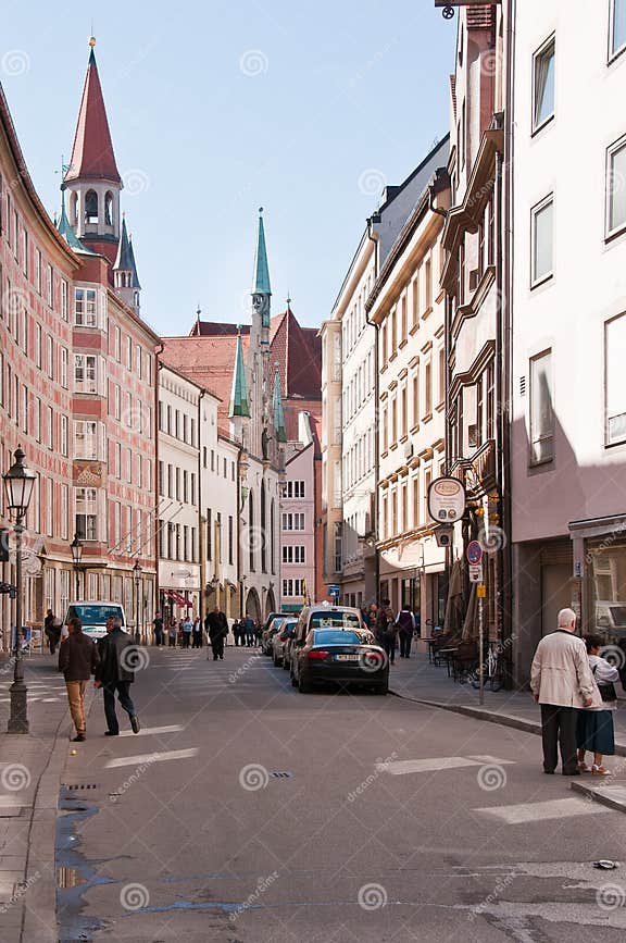 Munich - Innercity Streetscene Editorial Stock Image - Image of germany ...