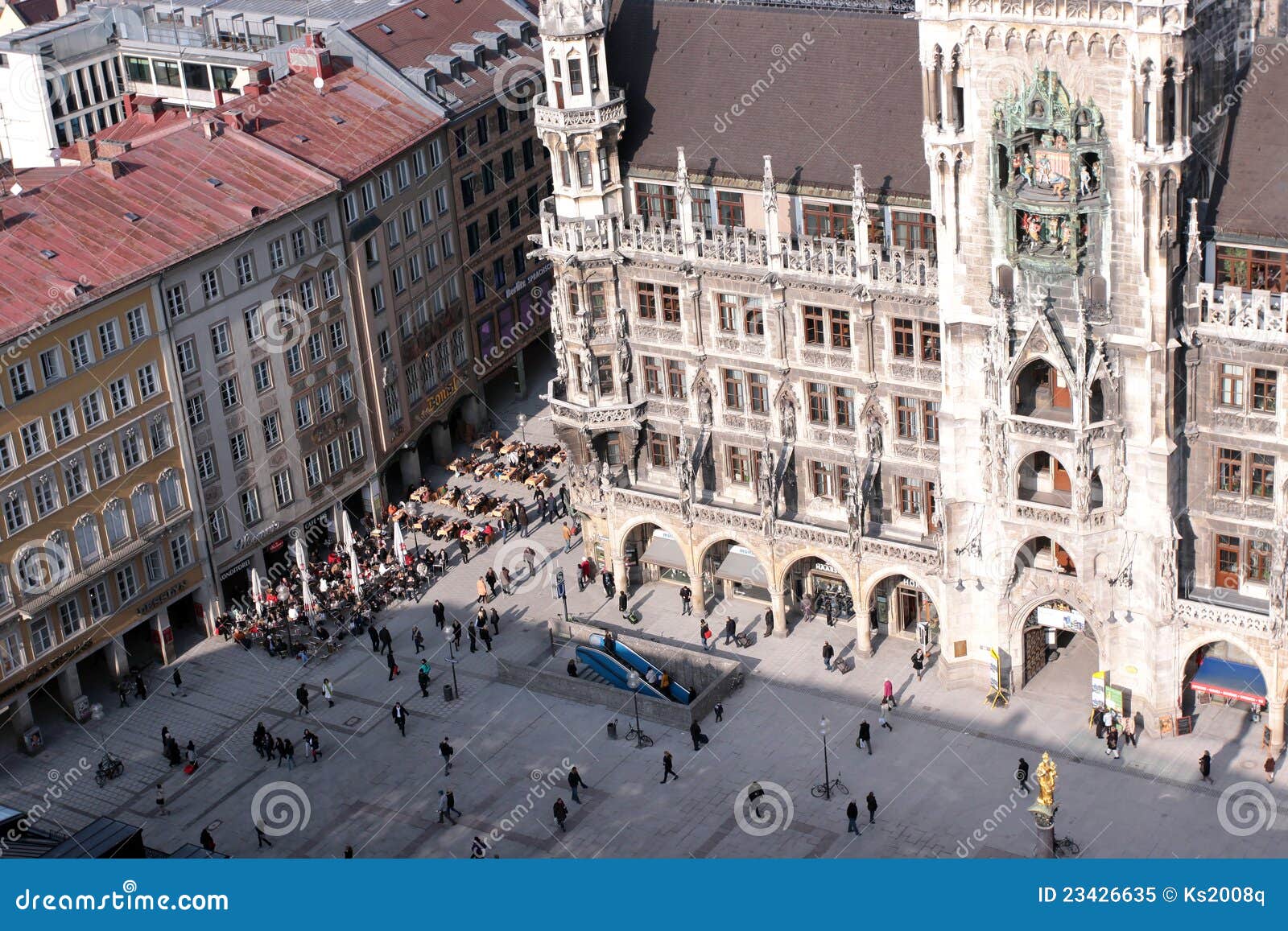 Munich. Looking on the Central Square Editorial Image - Image of stone ...