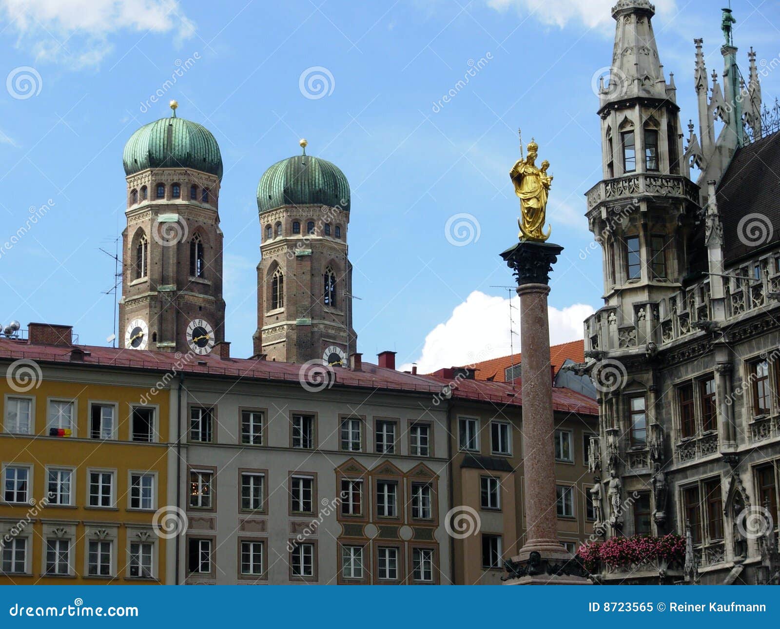 Munich Marienplatz stock image. Image of style, column - 8723565