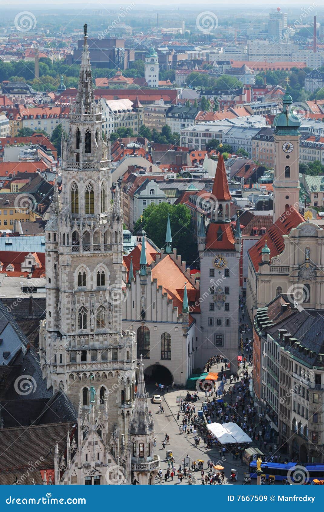 Munich panorama stock image. Image of sightseeing, marienplatz - 7667509
