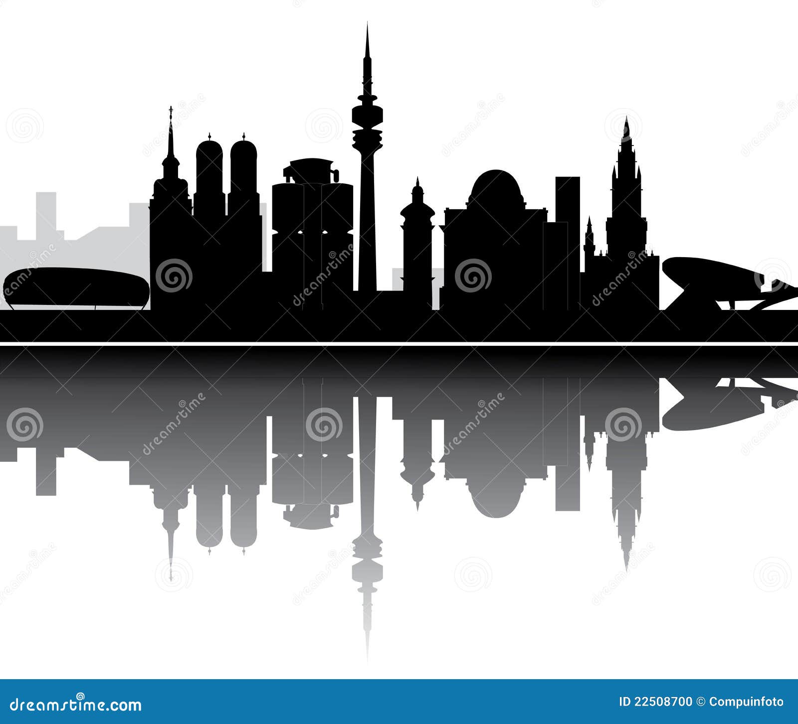 Munich Skyline Horizontal Banner. Vector Illustration | CartoonDealer ...