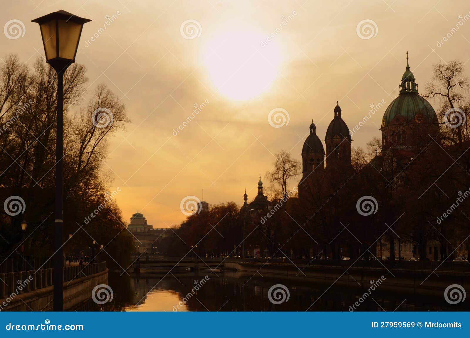 Munich Sunset stock image. Image of culture, bridge, building - 27959569