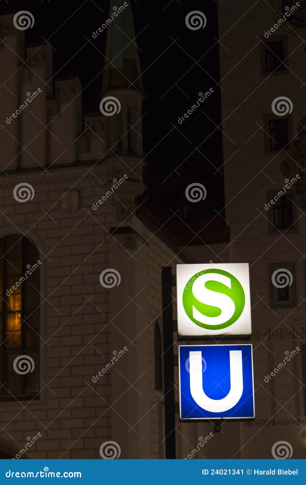 Munich Underground / Metro Signs at Night Stock Image - Image of system ...