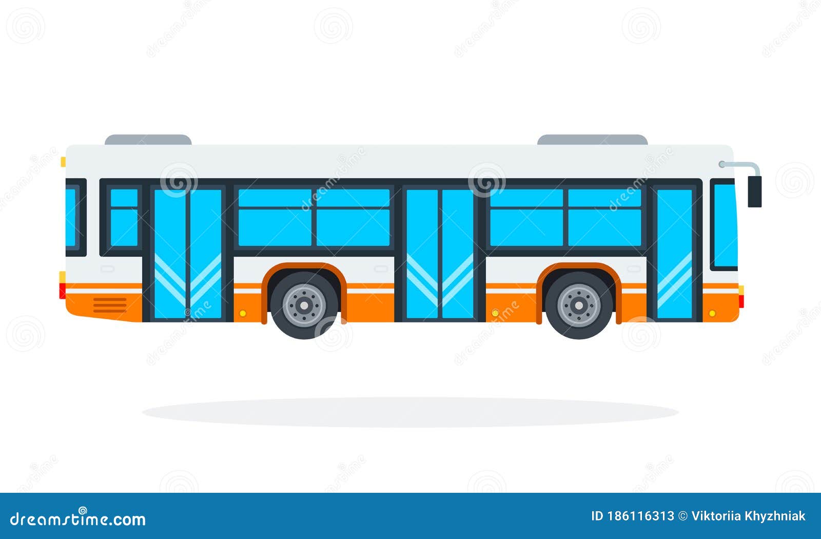 Municipal Bus Vector Flat Material Design Isolated Object on White ...