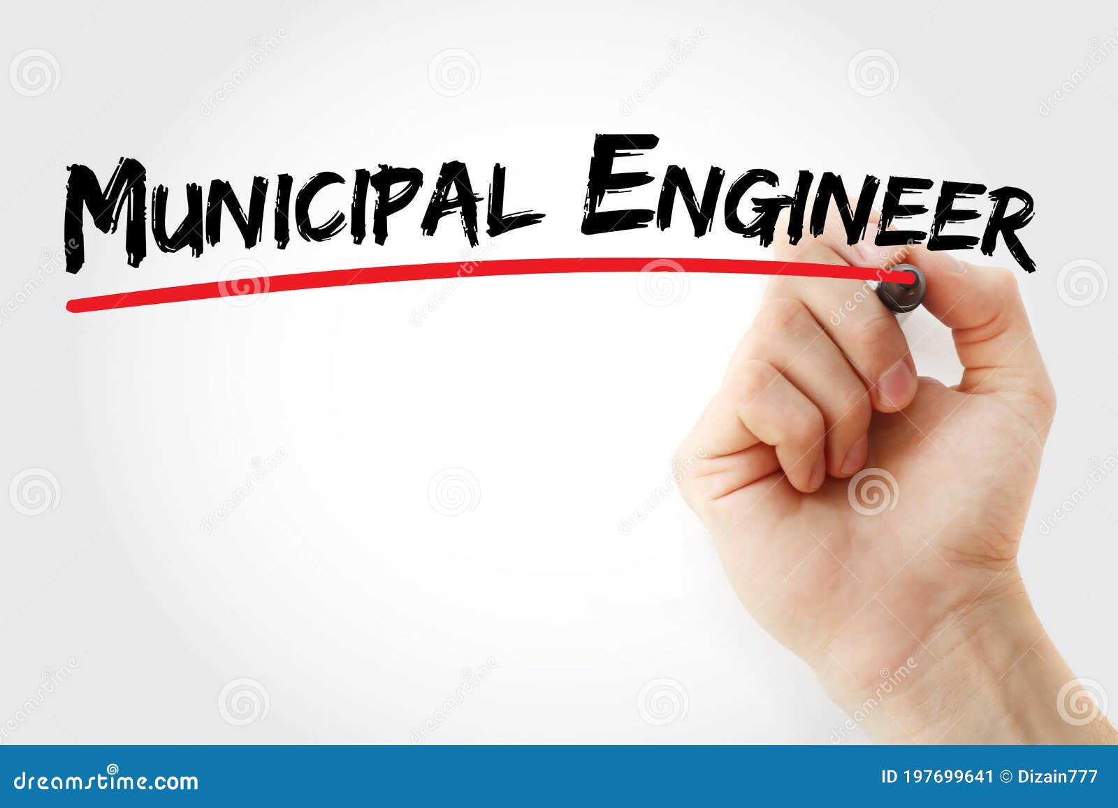 Municipal Engineer Text with Marker Stock Image - Image of problem ...