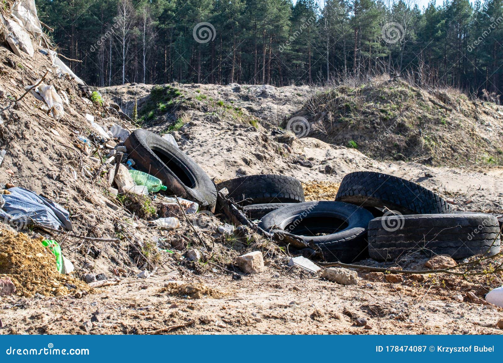 Municipal Garbage Dump in Landfill. Environmental Pollution Stock Image ...