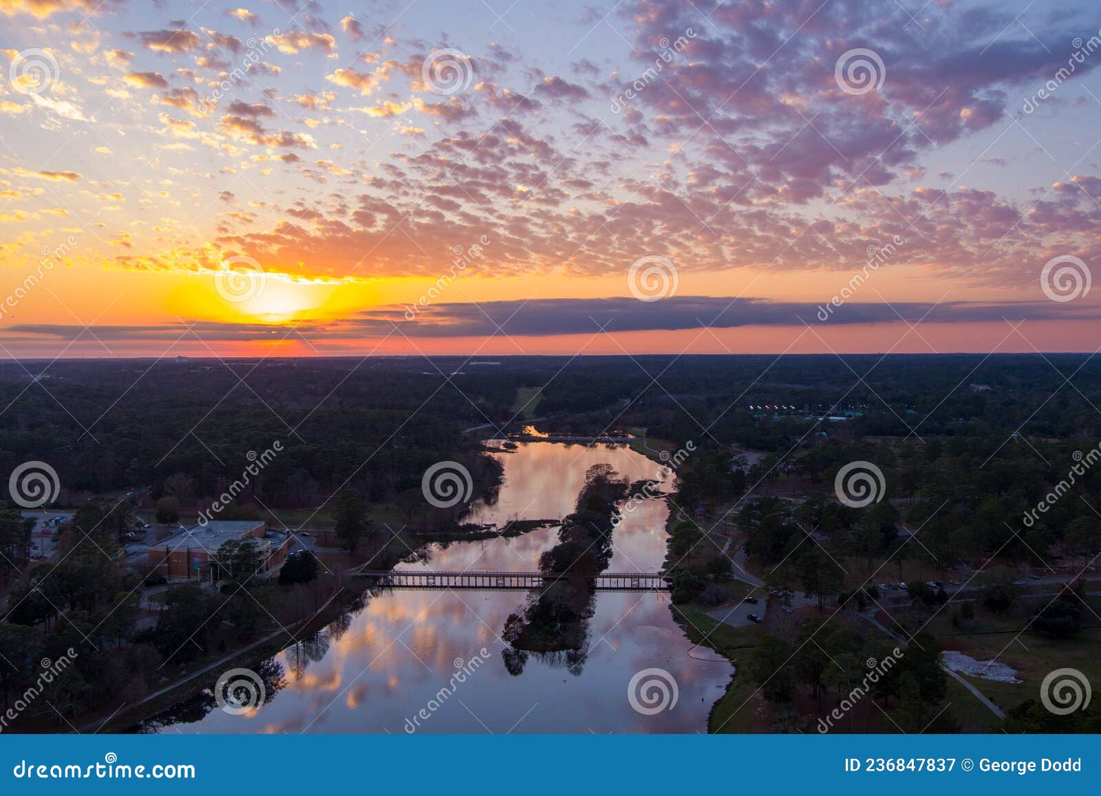 Municipal (Langan) Park at Sunset in Mobile, Alabama Stock Image ...
