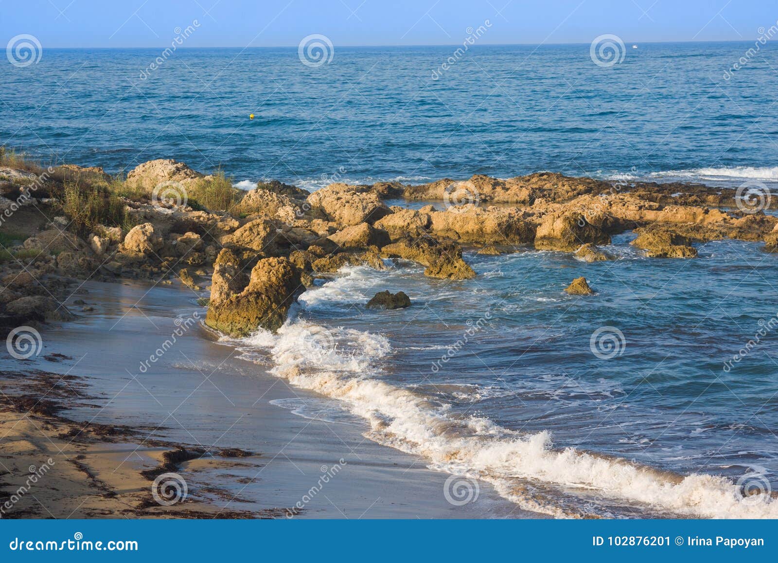 Municipal Sand Beach in Paphos, Cyprus Stock Image - Image of leisure ...