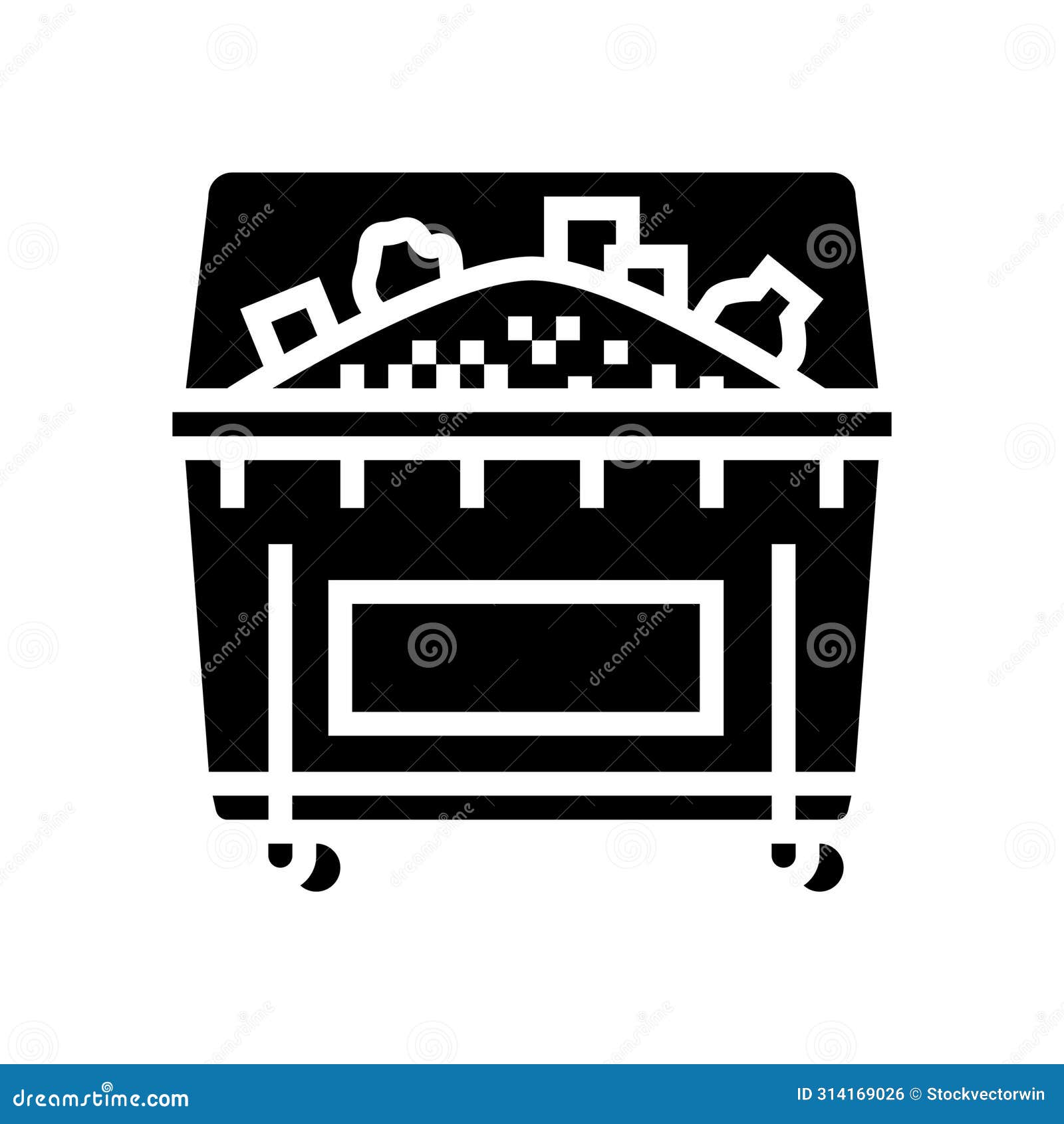 Municipal Solid Waste Msw Glyph Icon Vector Illustration Stock Vector ...