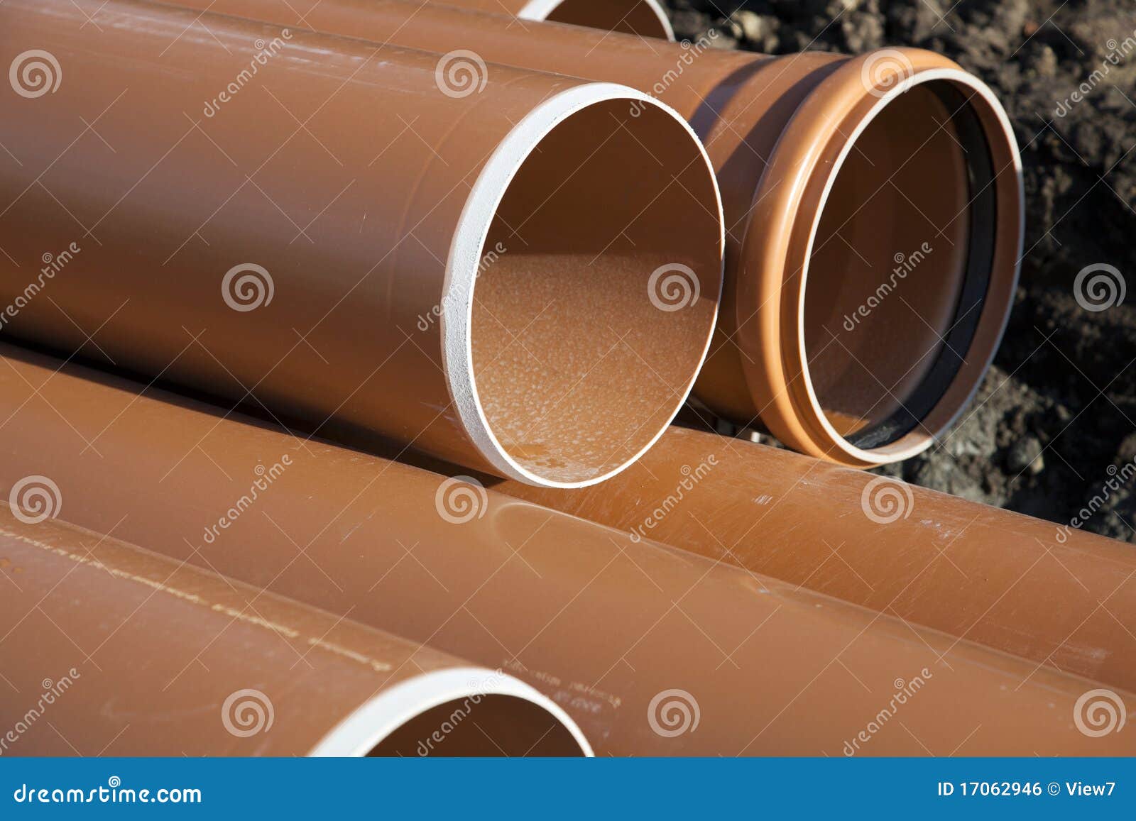 Municipal Water Pipes or Mains Stock Photo - Image of construction ...