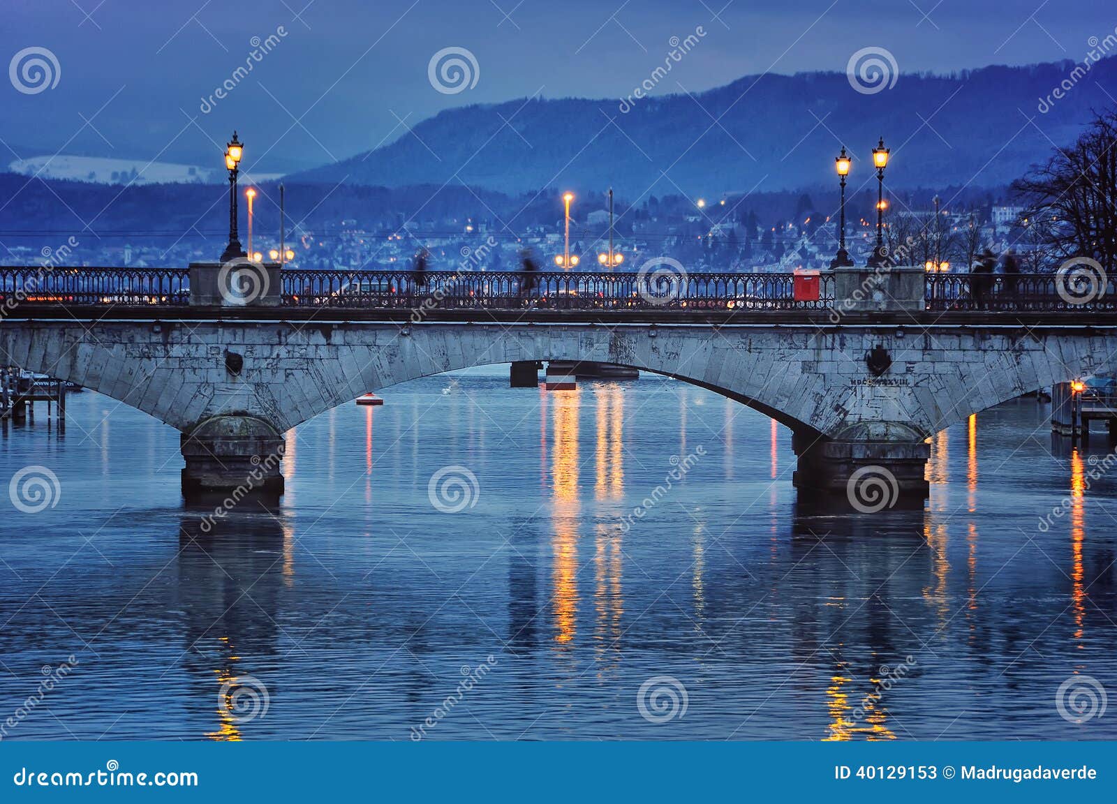 Munster Bridge Over Limmat River in Zurich Stock Image - Image of ...