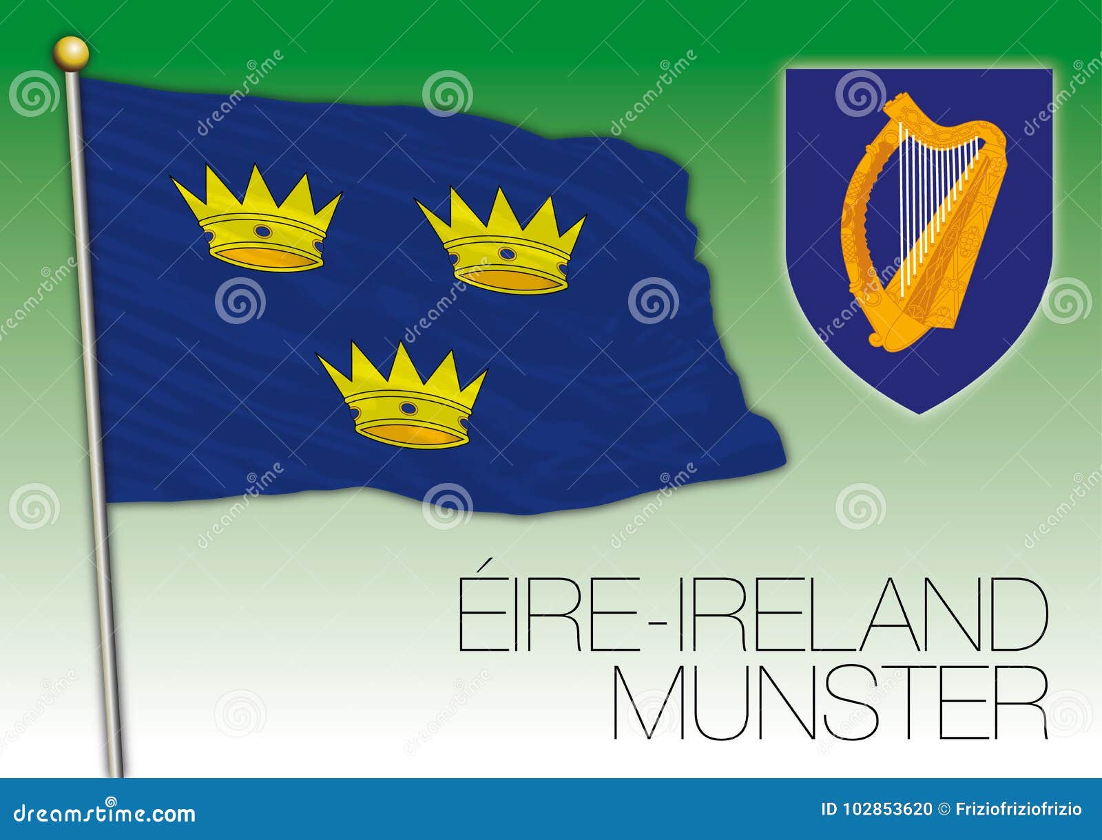 Munster Regional Flag, Eire, Ireland Stock Vector - Illustration of ...