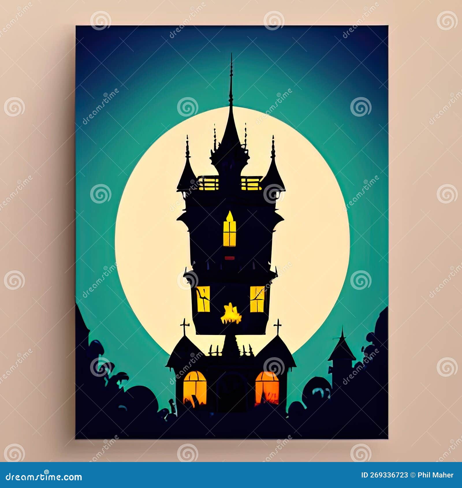 The Munsters Design Style Logo Print. Generative AI. Stock Illustration ...