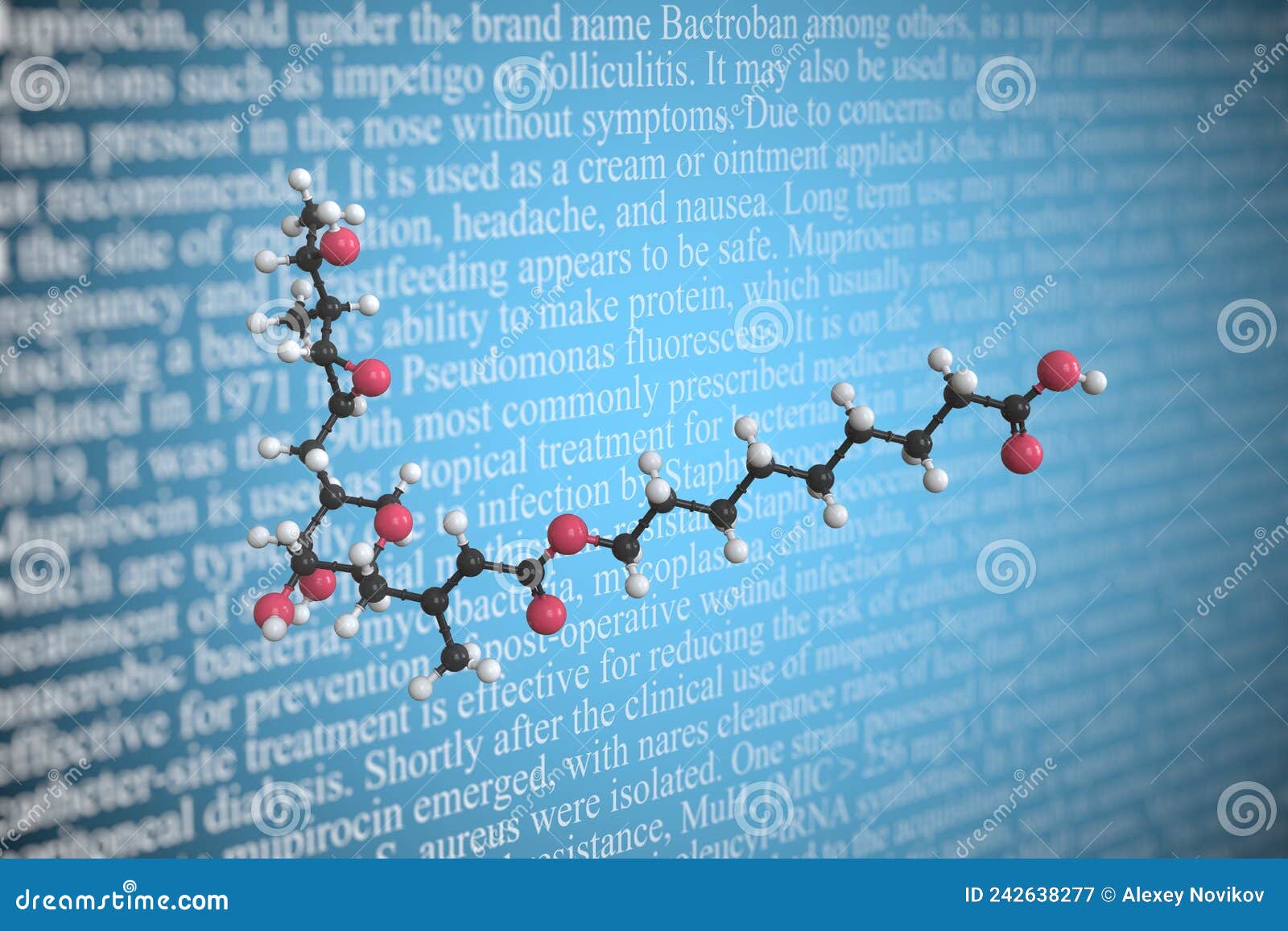 Mupirocin Molecular Structure, 3d Model Molecule, Antibacterials ...
