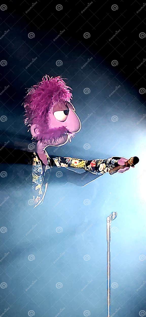 Muppet rock band singer stock image. Image of blue, singer - 241036971
