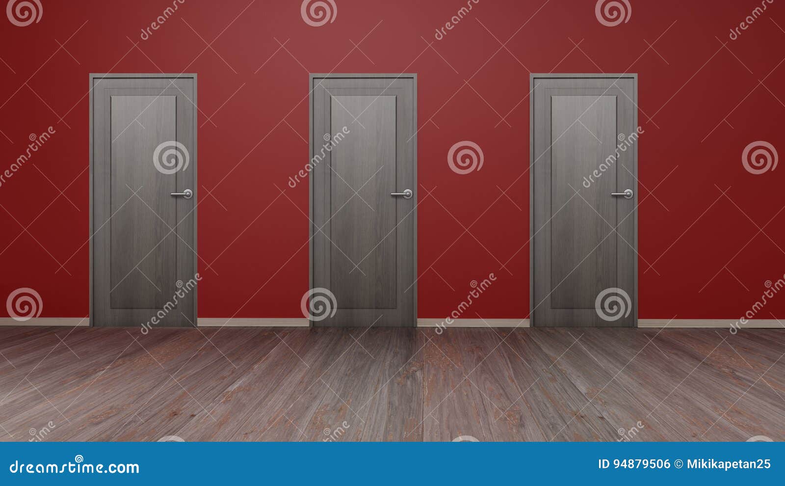 Mur avec la porte en bois illustration stock. Illustration du secret ...