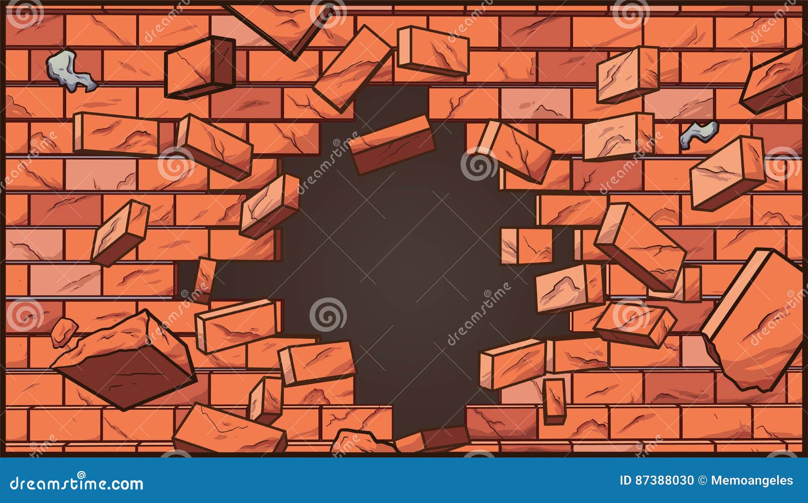 Mur cassé illustration de vecteur. Illustration du couches - 87388030