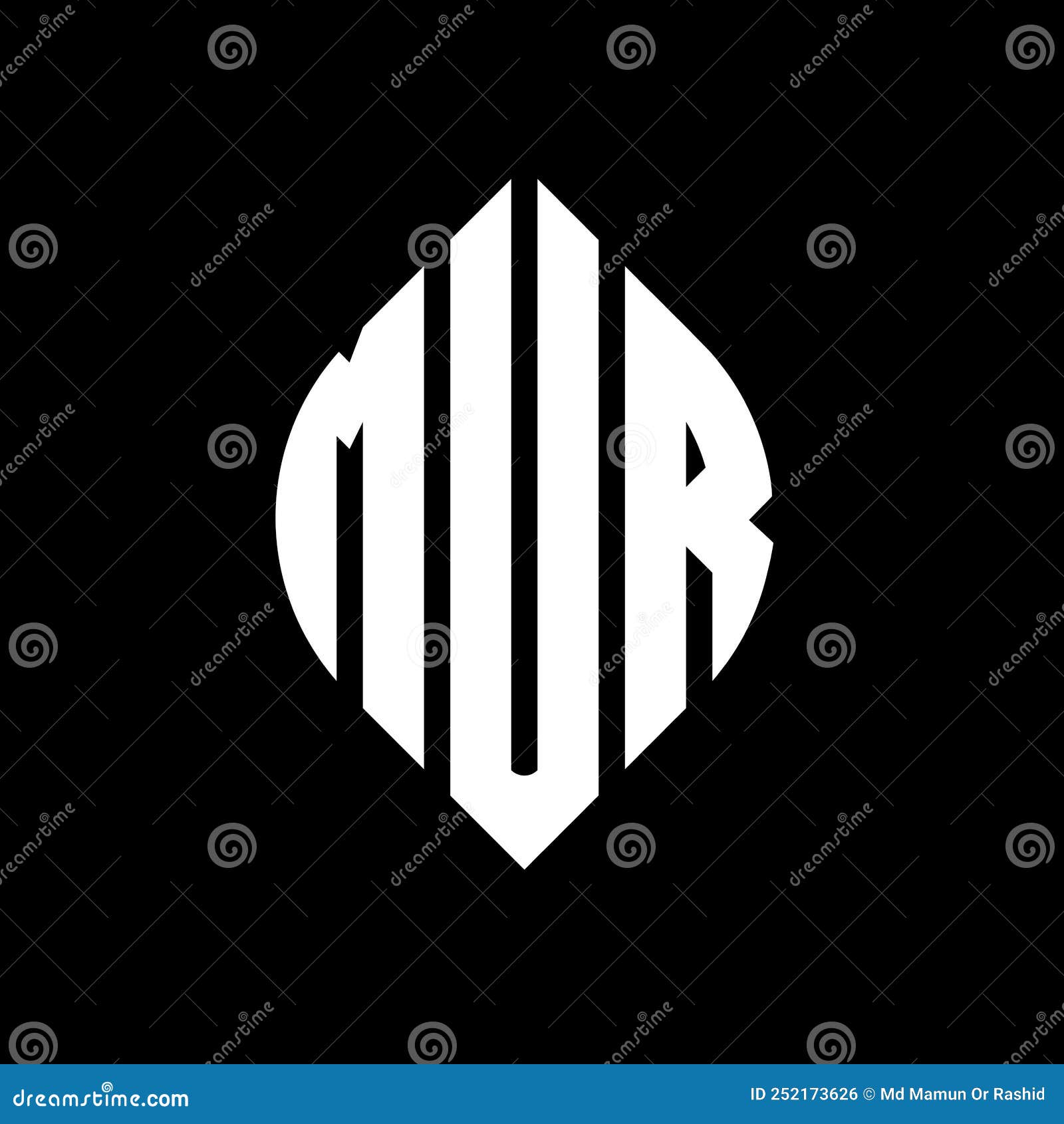 MUR Circle Letter Logo Design With Circle And Ellipse Shape. MUR ...