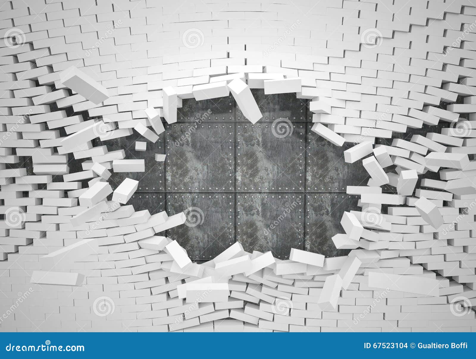 Mur 3d blindé illustration stock. Illustration du métal - 67523104