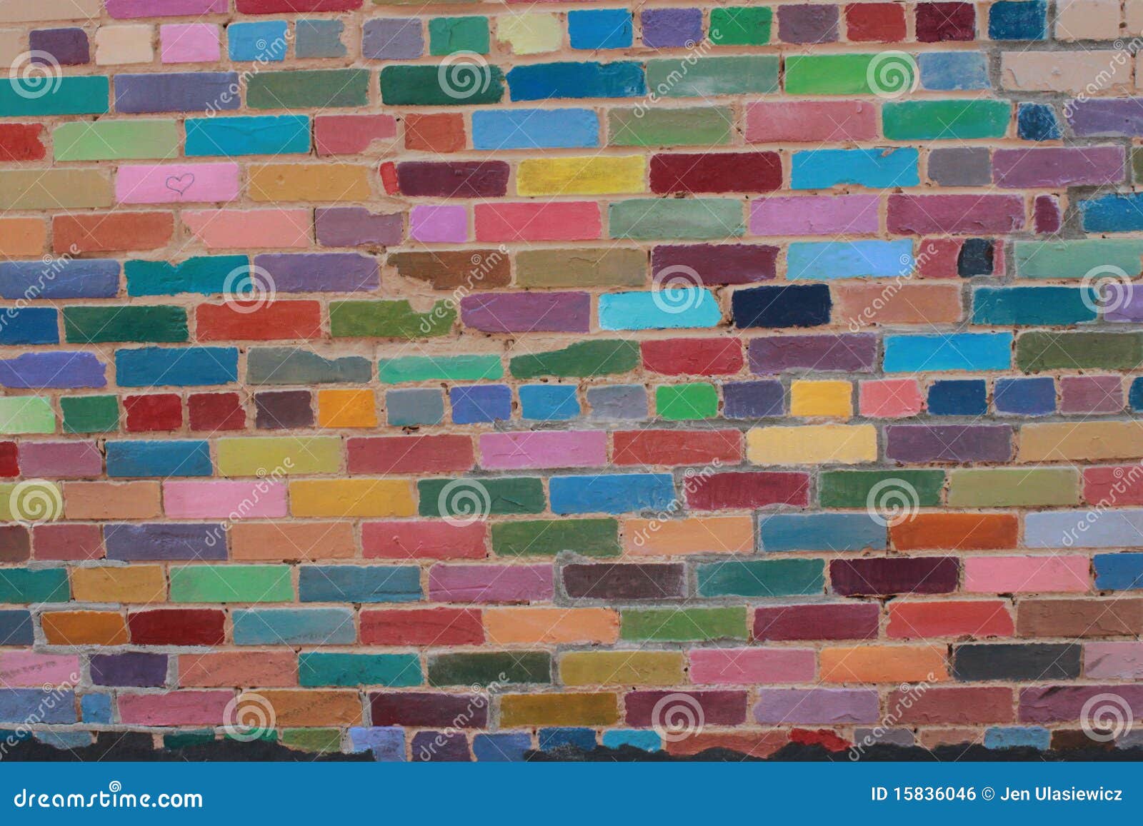 Mur de briques coloré photo stock. Image du verticale - 15836046