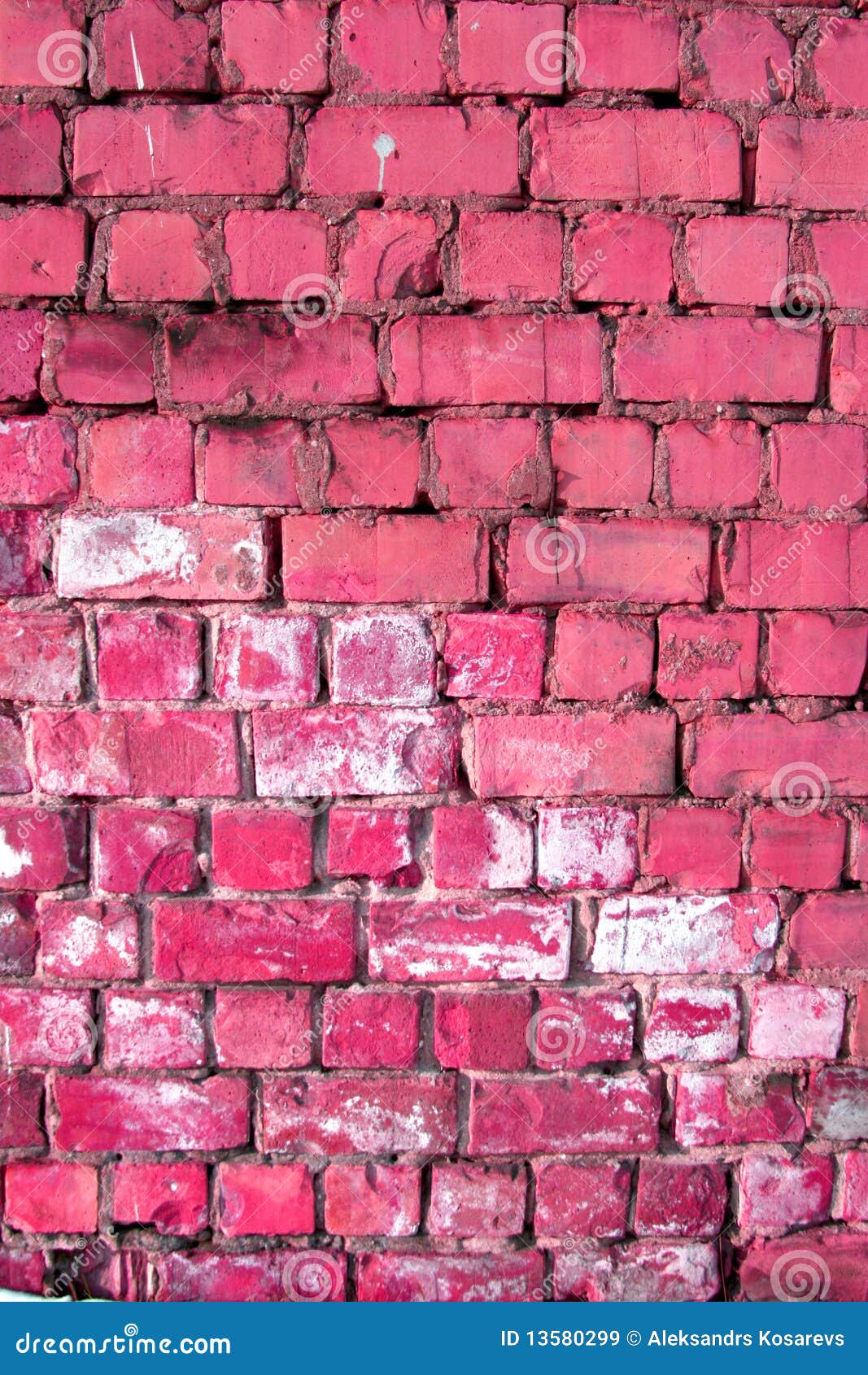 Mur de briques rose image stock. Image du mauvais, construction - 13580299