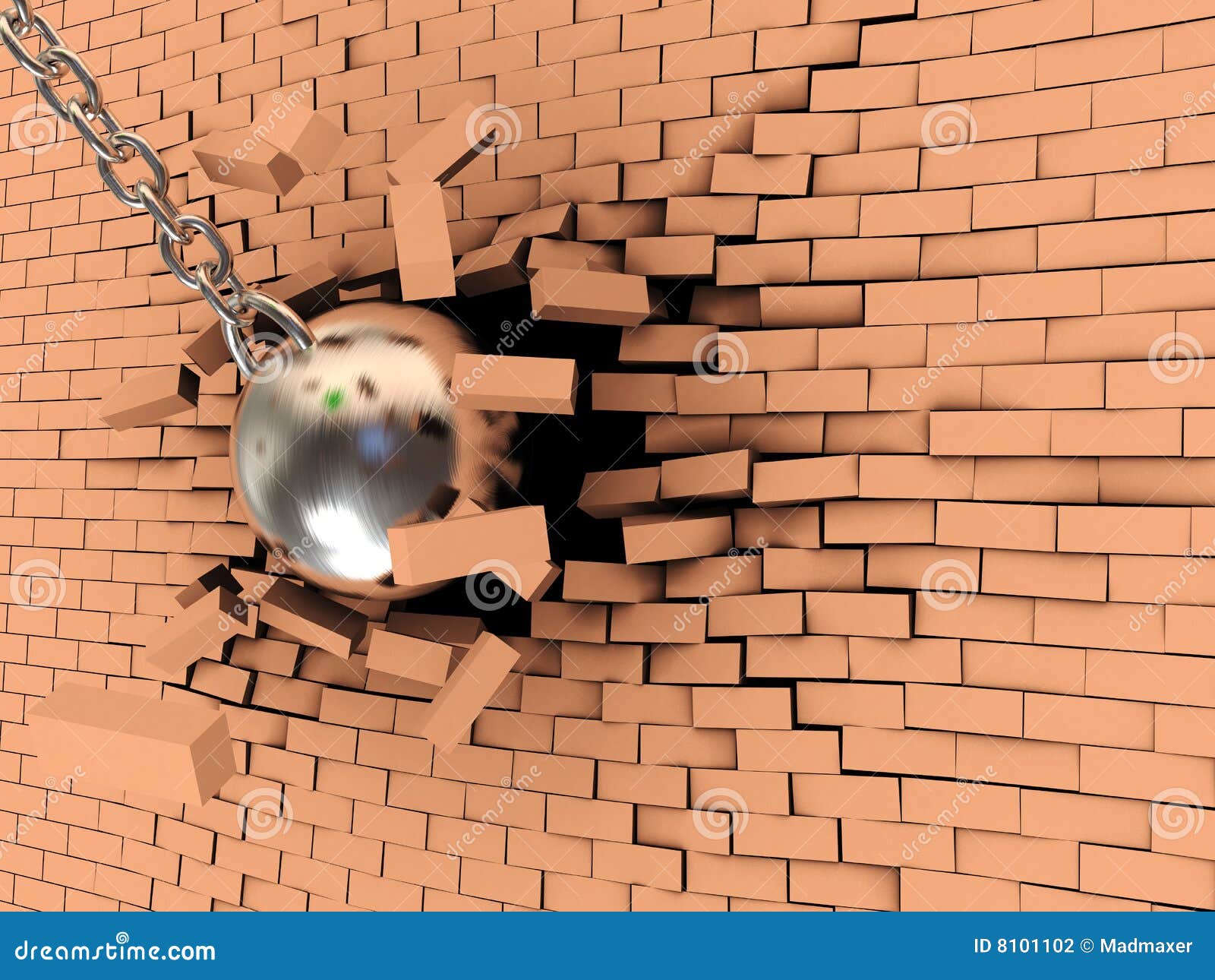 Mur de rupture illustration stock. Illustration du concret - 8101102