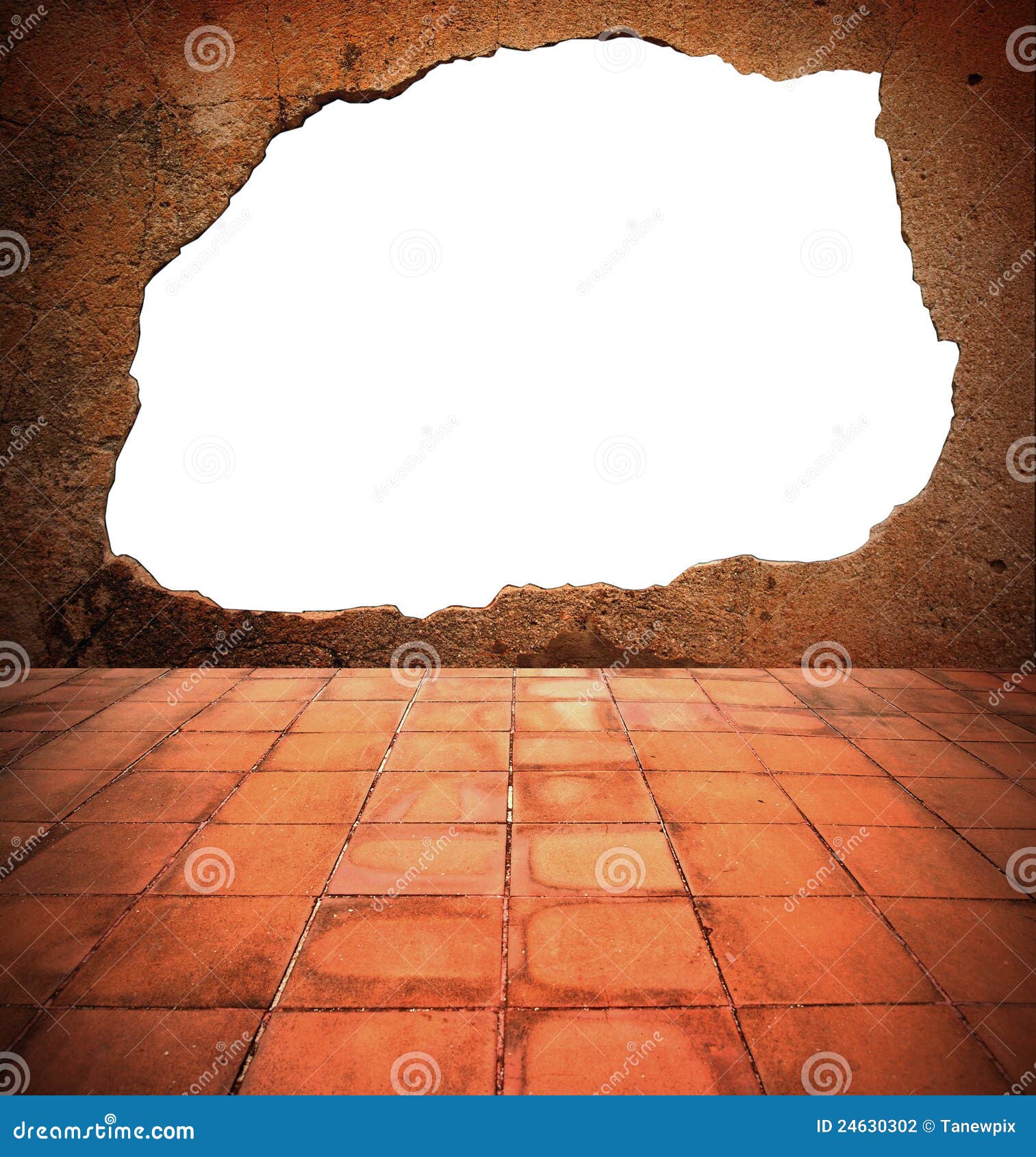 Mur De Rupture Avec Blanc En Dehors Du Blanc. Photo stock - Image du ...