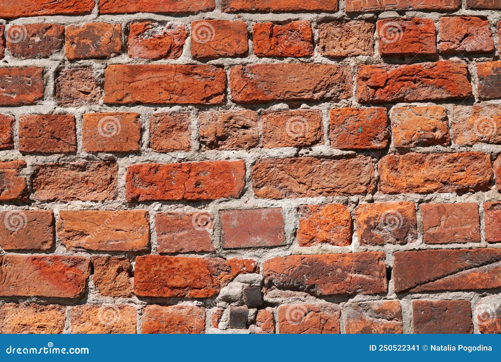 Mur en brique rouge ancien image stock. Image du cassé - 250522341