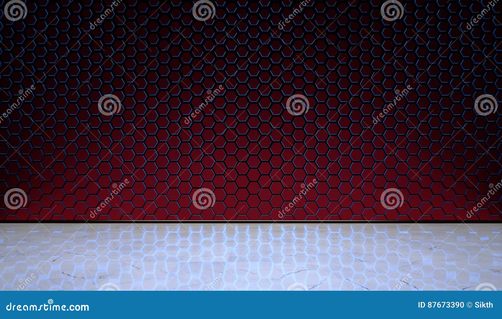 Mur Hexagonal Avec Le Plancher De Marbre Illustration Stock ...