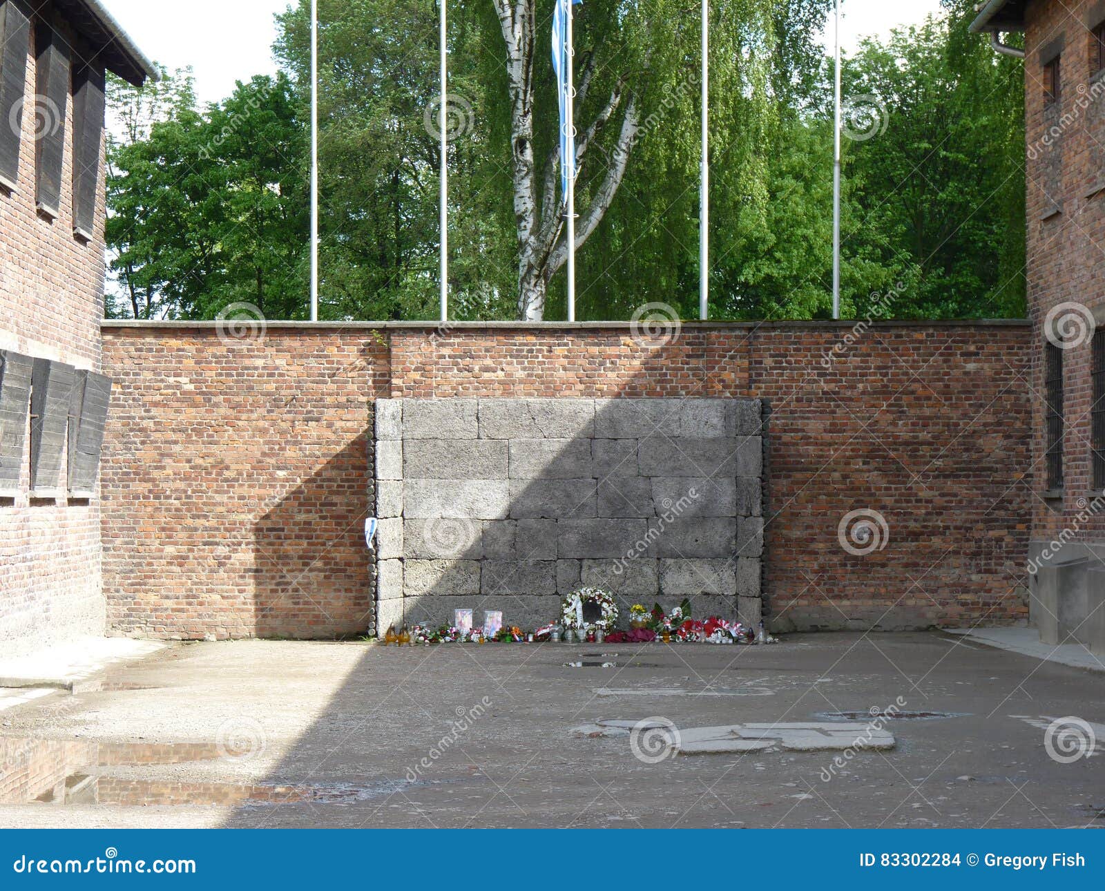 Mur Pleurant Dans Un Camp De Concentration Birkenau D'Auschwitz Image ...