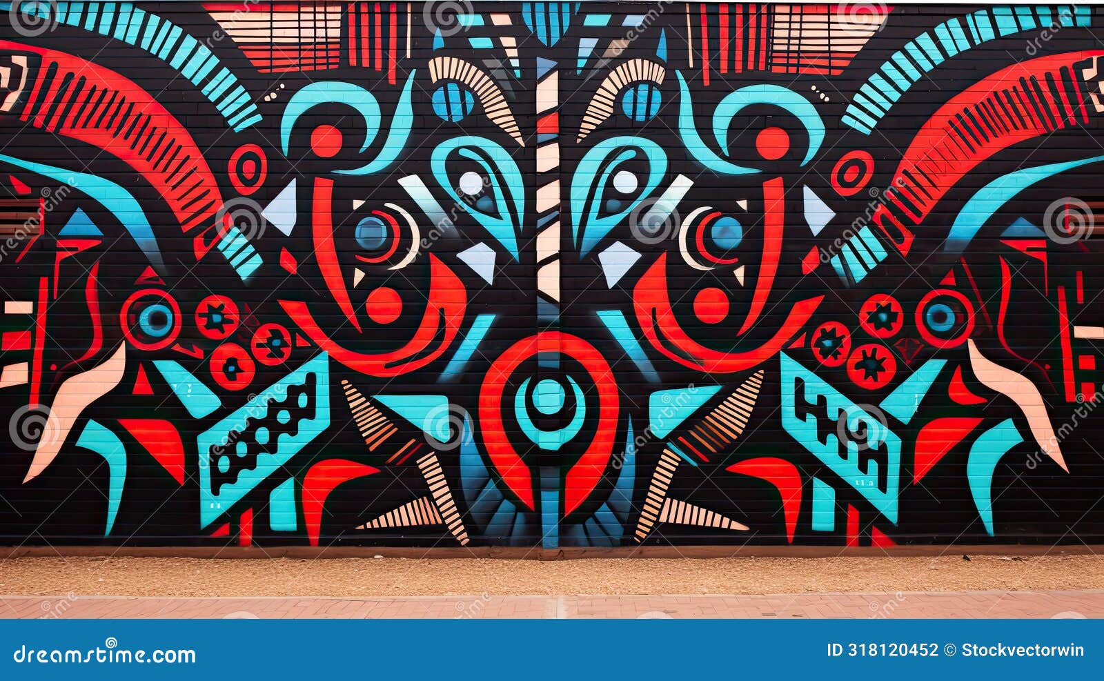 Mural alien pattern stock illustration. Illustration of urban - 318120452