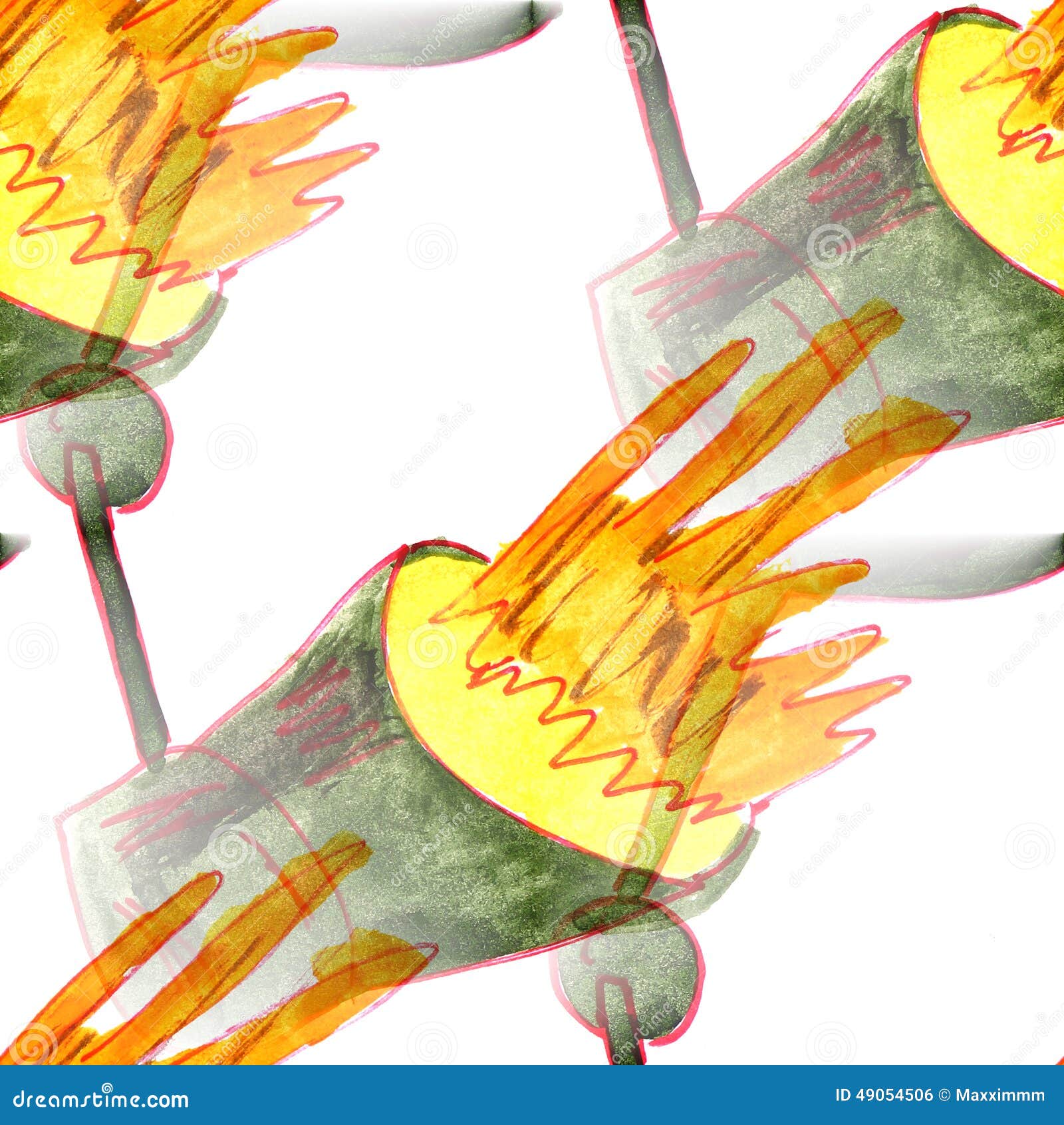 Mural Background Seamless Lamp Pattern Texture Stock Illustration ...