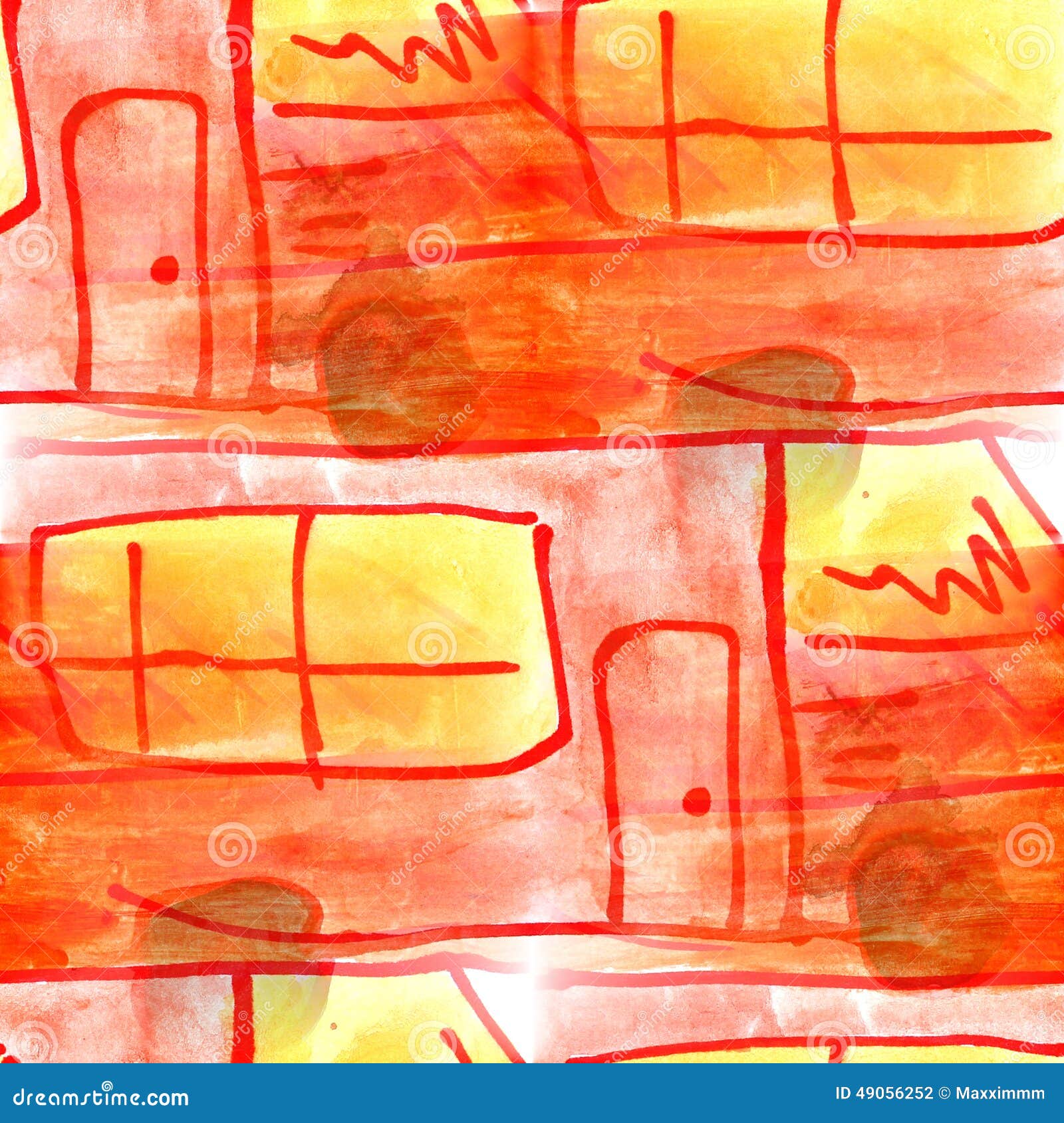 Mural Background Seamless Pattern Bus Texture Stock Illustration ...