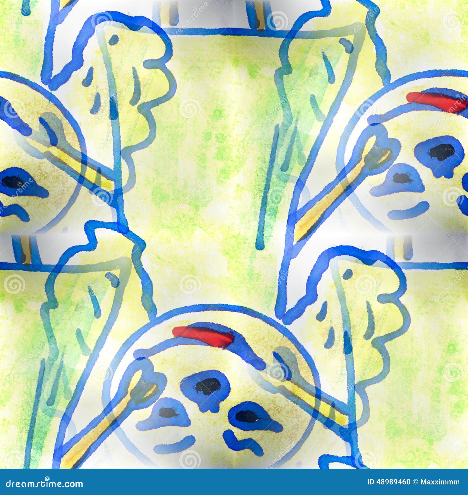 Mural Background Seamless Pattern Girl Texture Stock Illustration ...