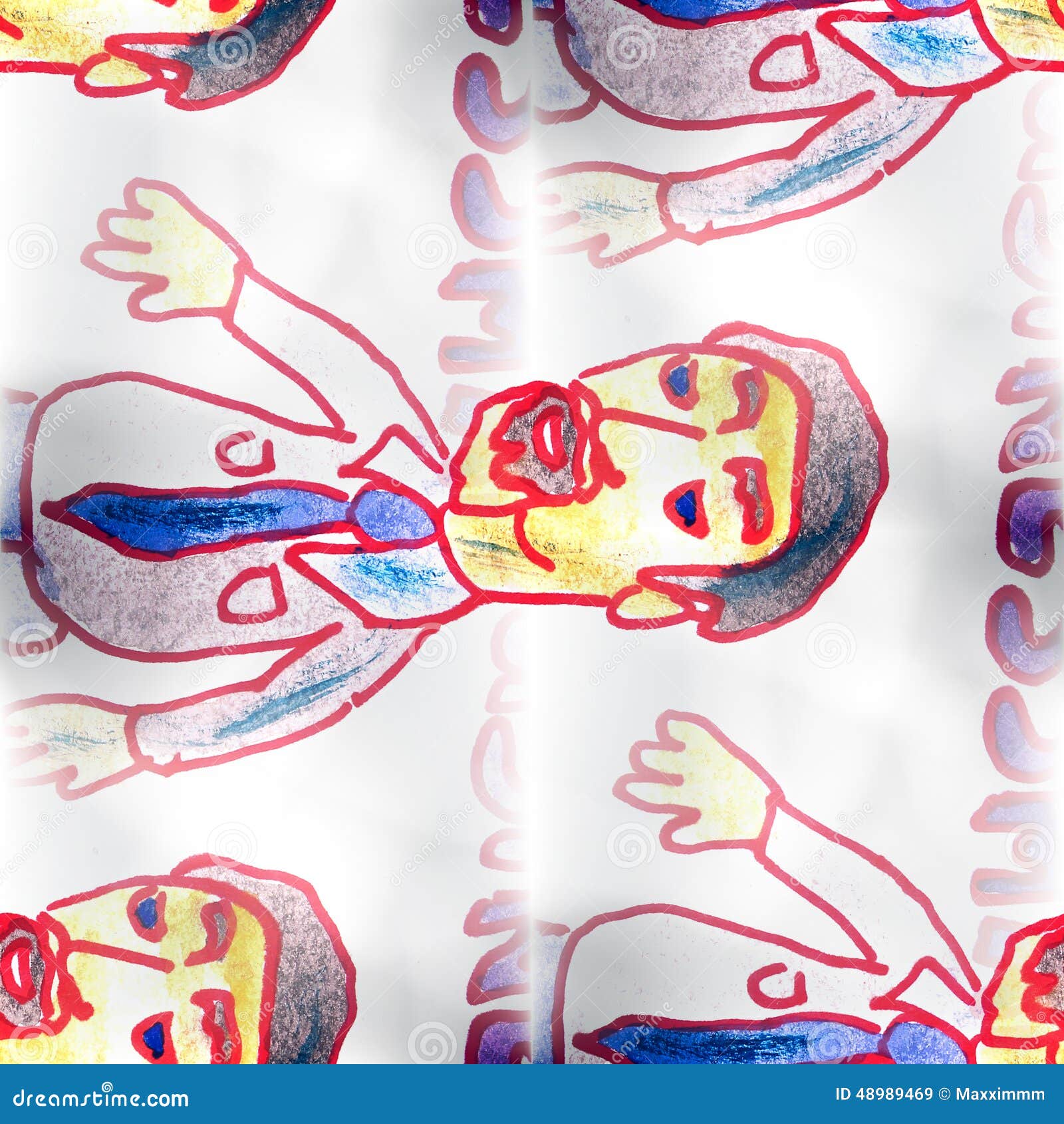 Mural Background Seamless Pattern Grandfather Stock Illustration ...