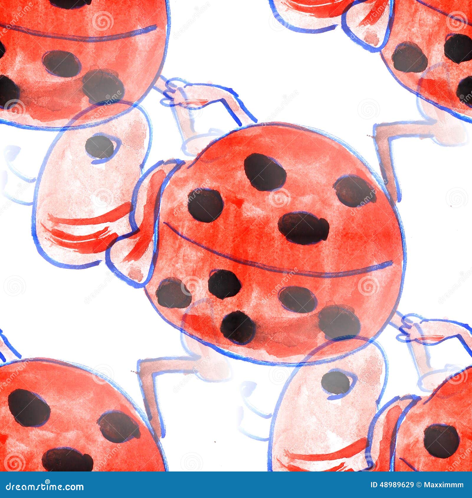 Mural Background Seamless Pattern Ladybug Texture Stock Illustration ...