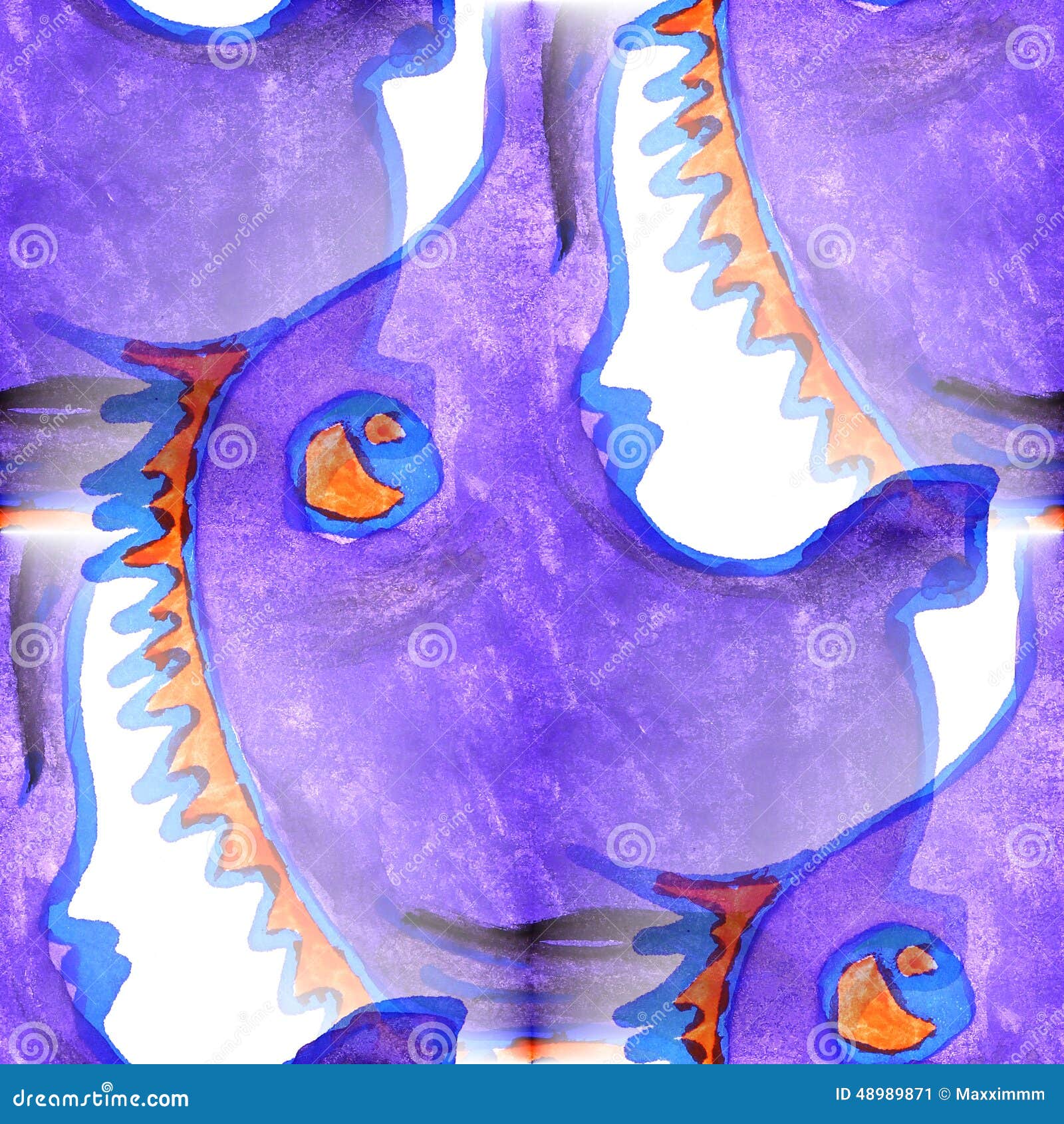 Mural Background Seamless Pattern Monster Trunk Stock Illustration ...