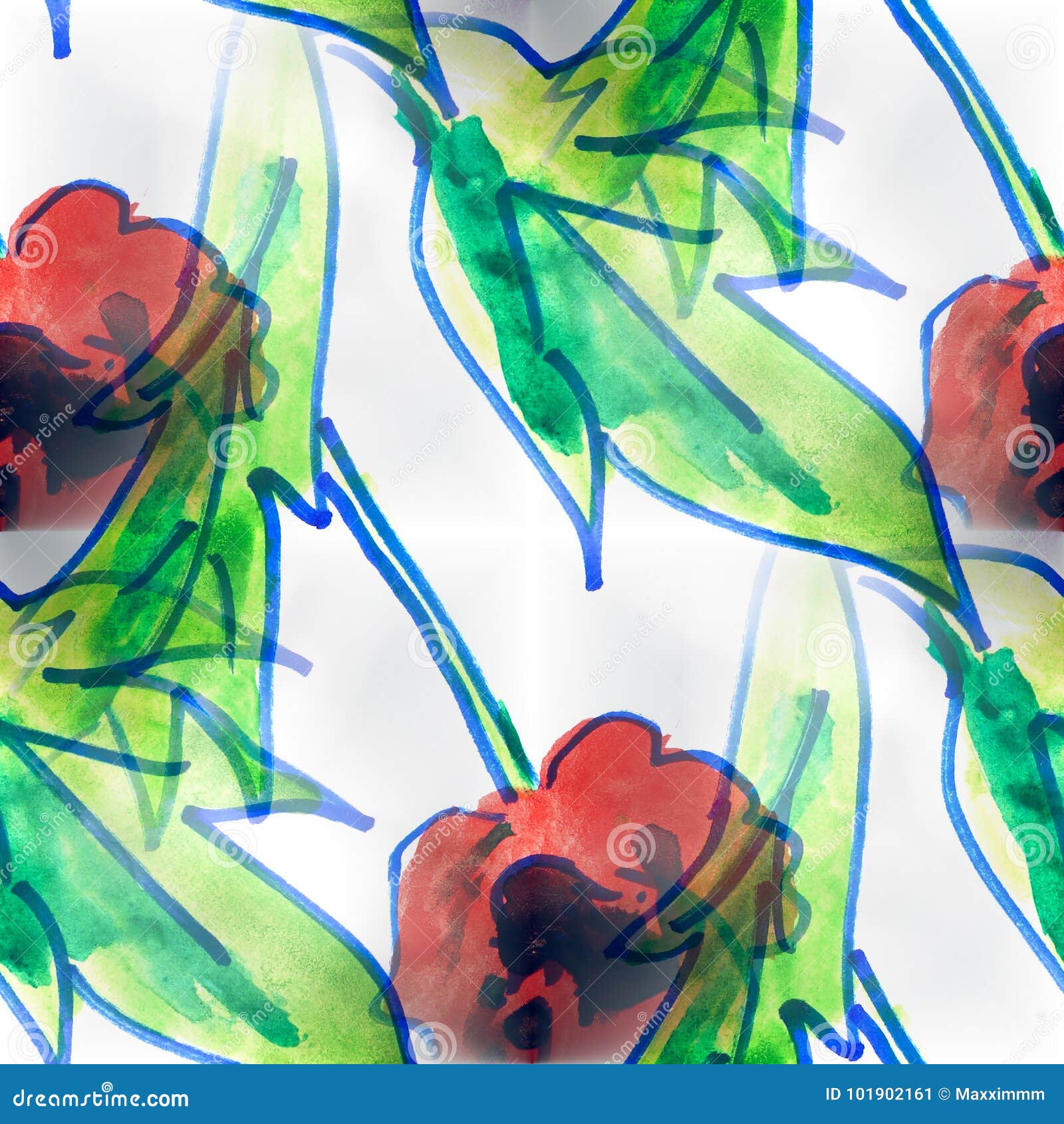 Mural Background Seamless Pattern Poppy Background Texture Wall Stock ...