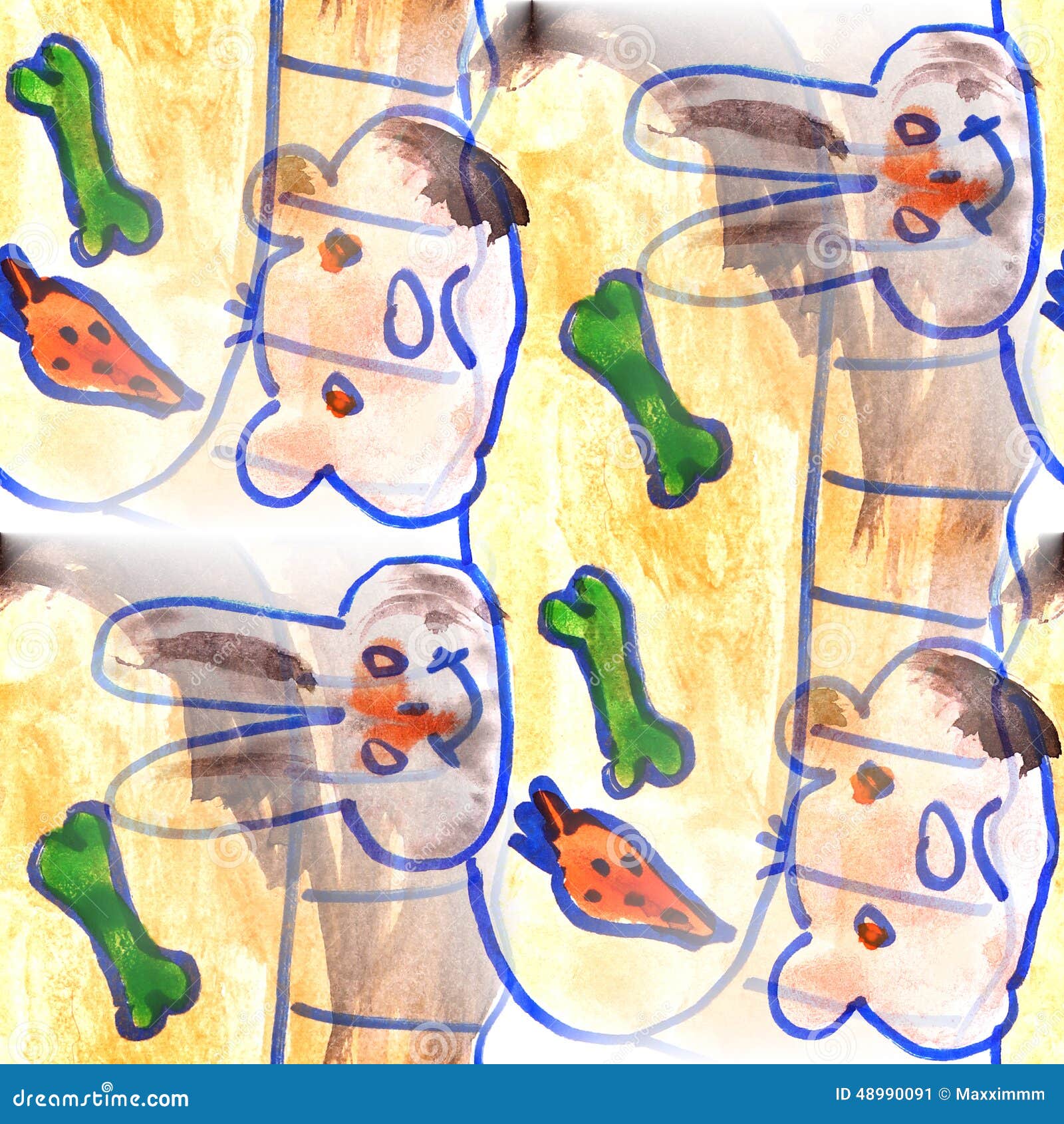 Mural Background Seamless Pattern Rabbit, Mouse Stock Illustration ...